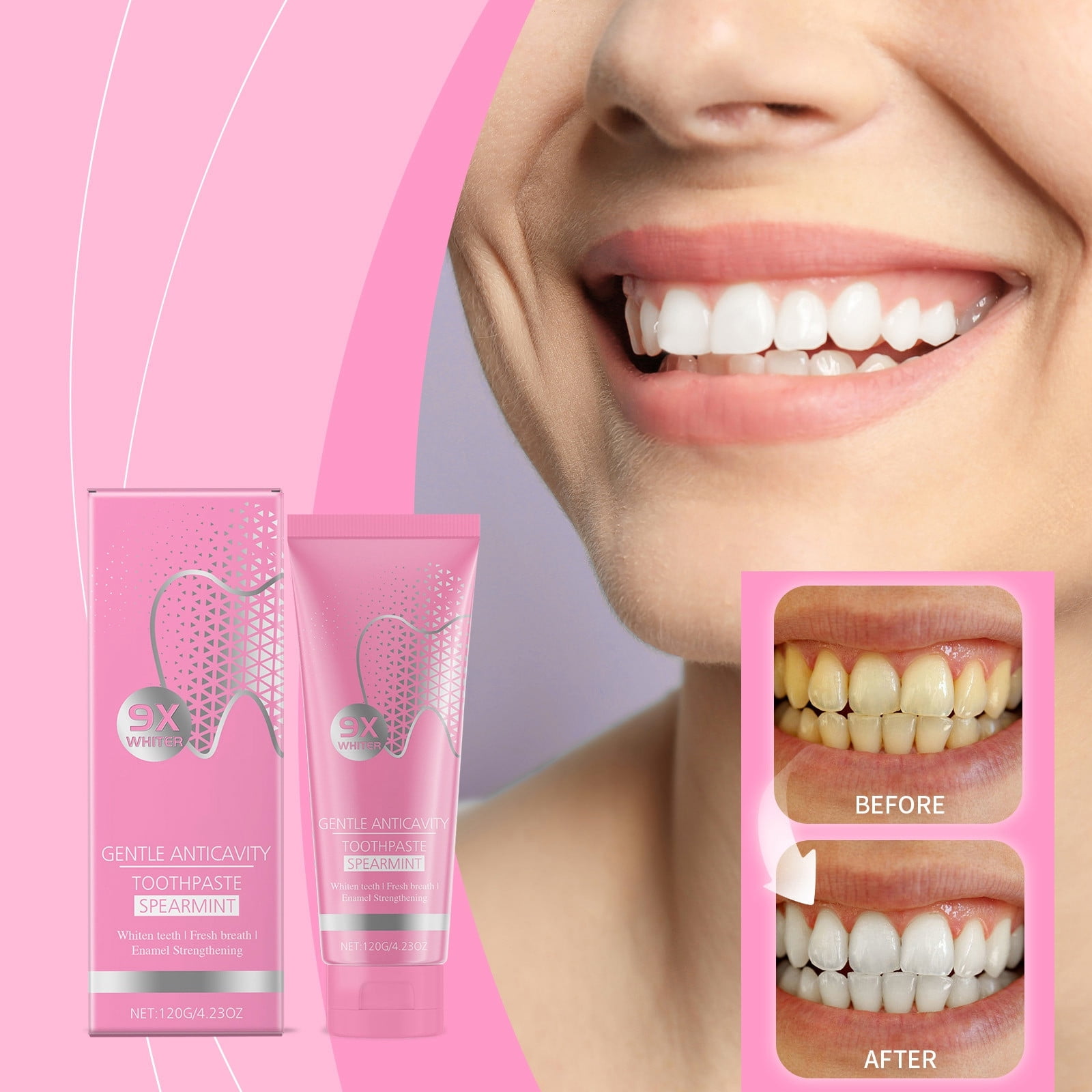 Whitening Toothpaste, Safe for Gums, Reduces Stains and Tartar ...