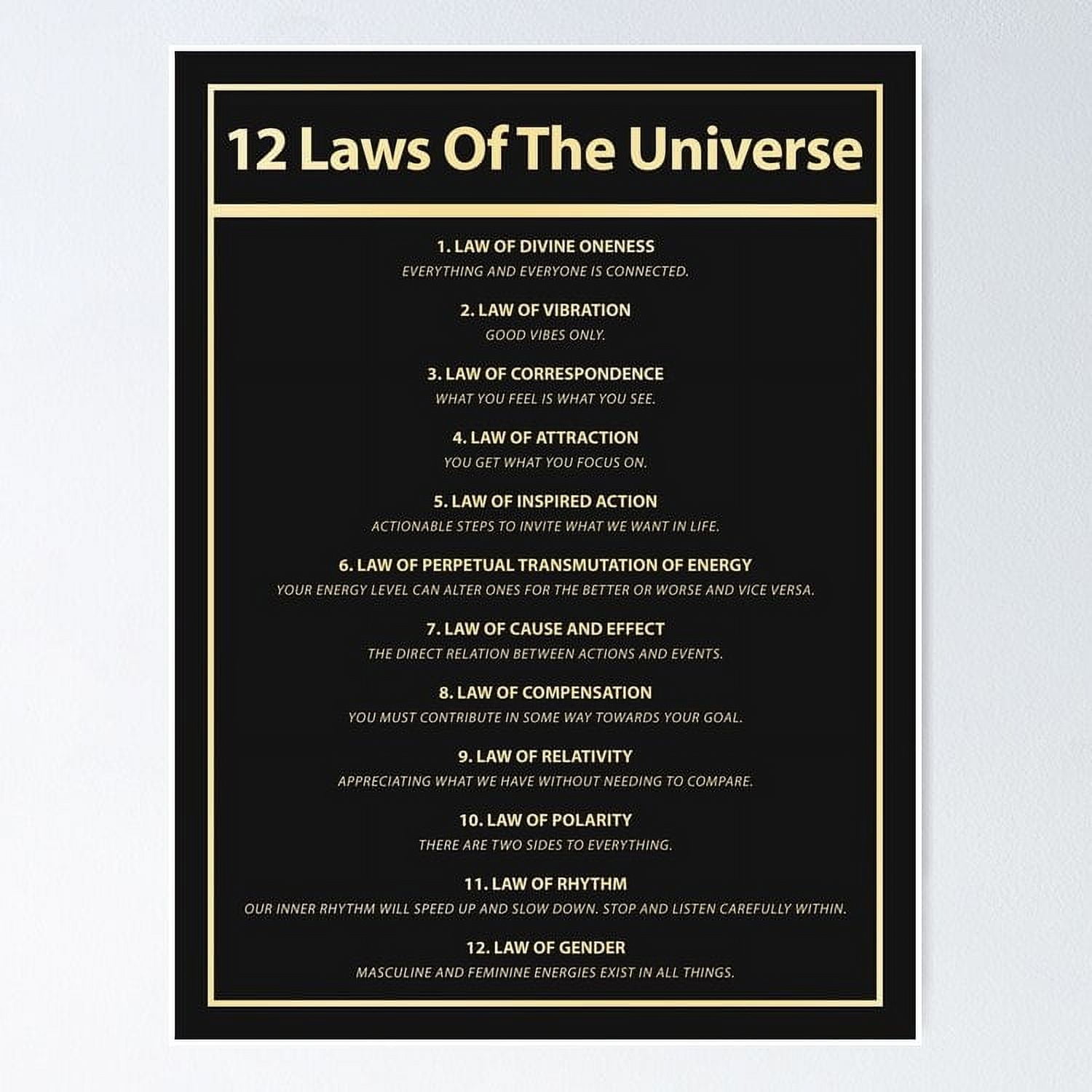 Whitepeak Art 12 Laws Of The Universe Art Manifestation Spiritual ...