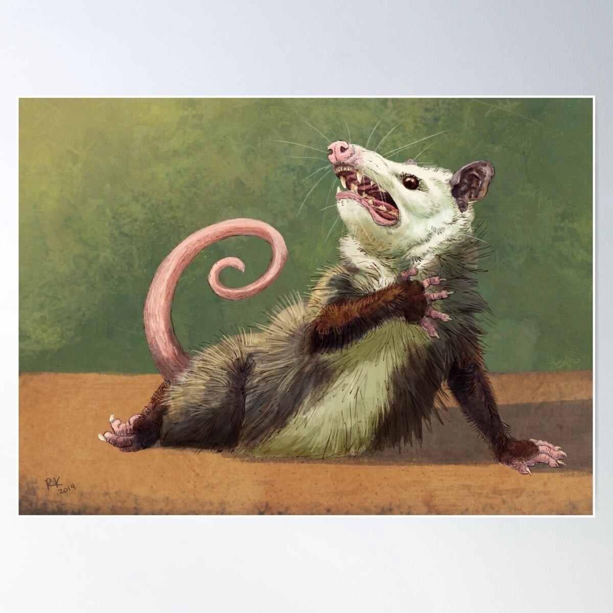 Whitepeak Art Amateur Opossum Actress Poster Art, Housewarming Present ...