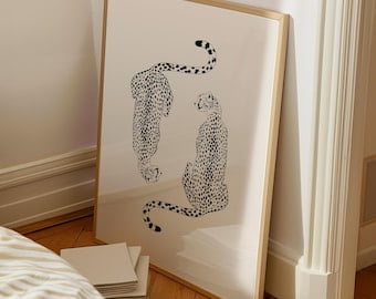 Whitepeak Art Cheetah Print, Trendy Animal Wall Art, Retro Wall Decor ...