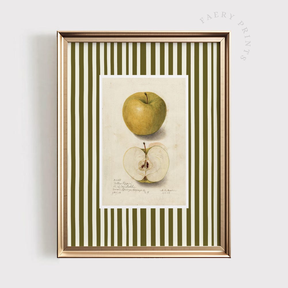 Whitepeak Art Green Apple Print | Fruit Wall Art | Modern Farmhouse ...