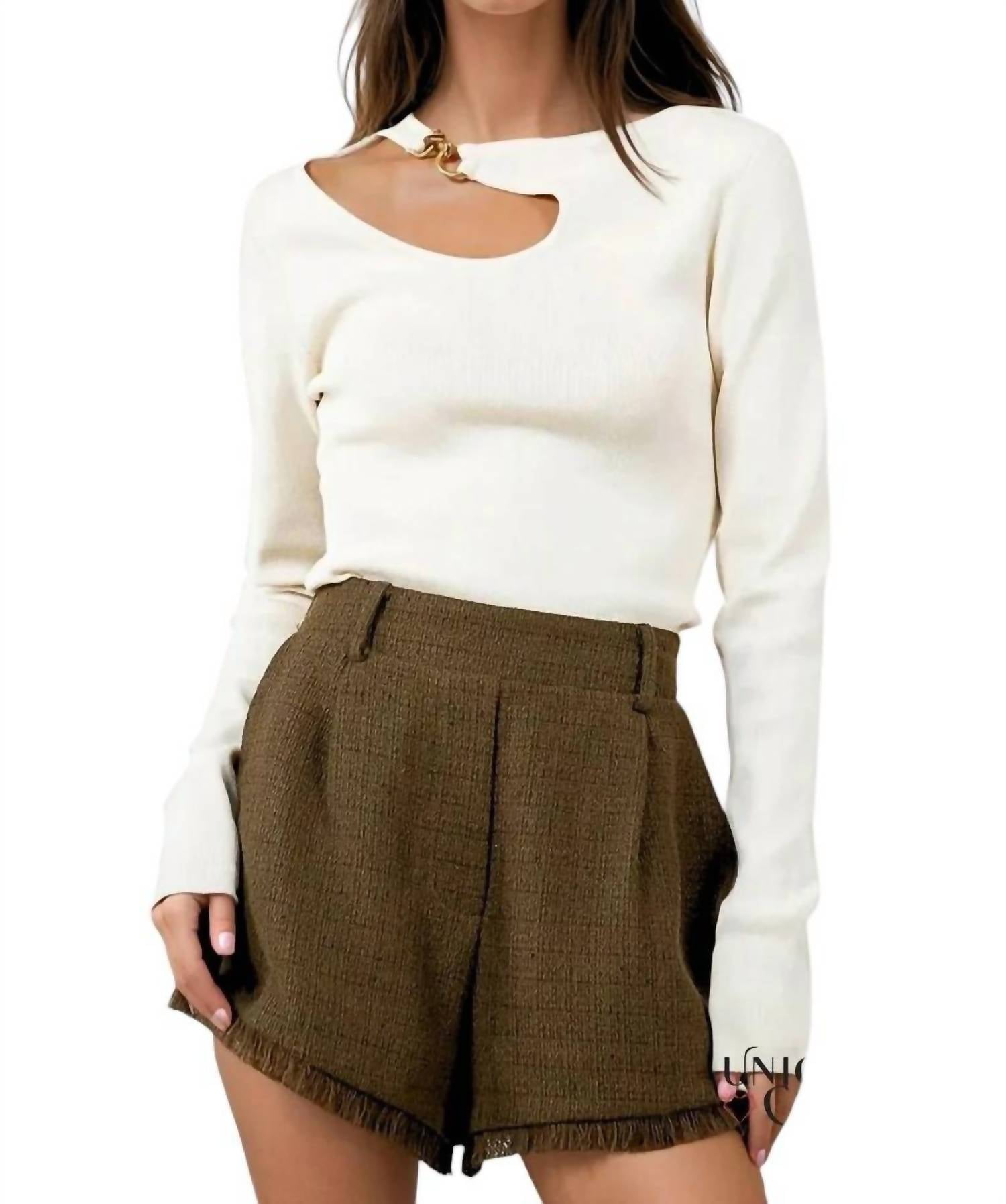 Whiteroom+Cactus Amanda Chain Closure Ribbed Knit Top - Walmart.com