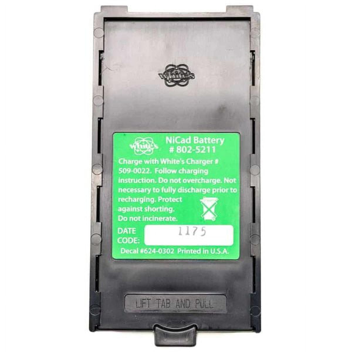 Whites Rechargeable 12V Nicad Battery 802-5211-1 for DFX, XLT, Classics ...