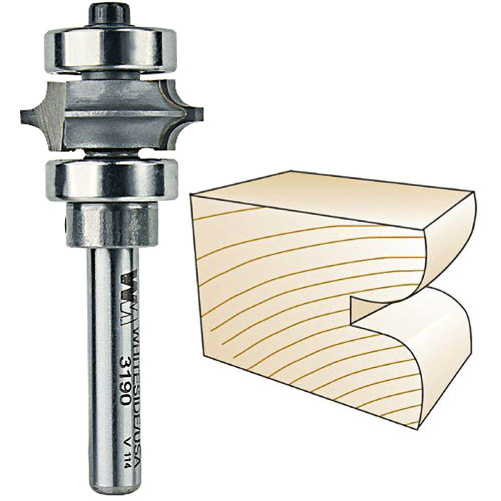 Whiteside 3190 Full Bead Router Bit for Woodworking - 1/4"SH, 1/8"R, 5/ ...