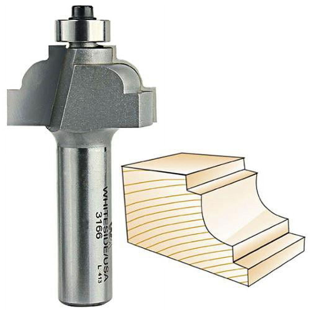 Whiteside Router Bits 3166 Classical Cove Bit with 1/4-In Radius, 1-3/8 ...