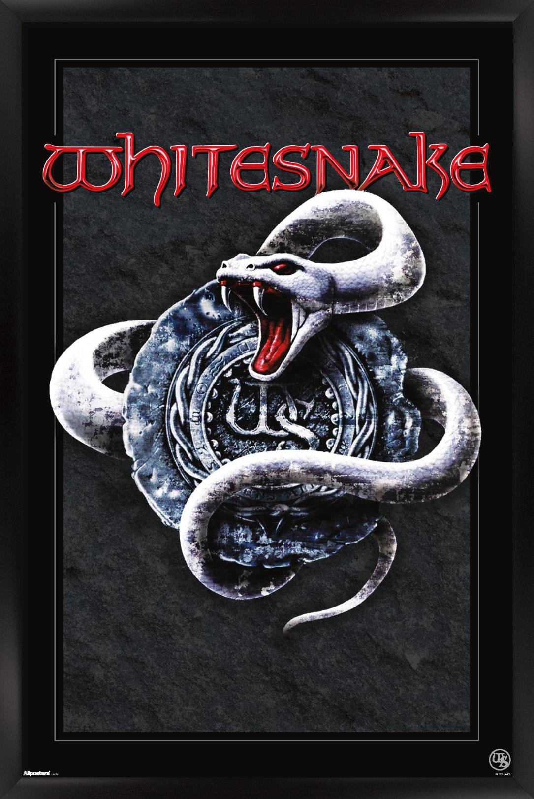 Whitesnake - Silver Snake Logo Wall Poster, 14.725" x 22.375" Framed ...