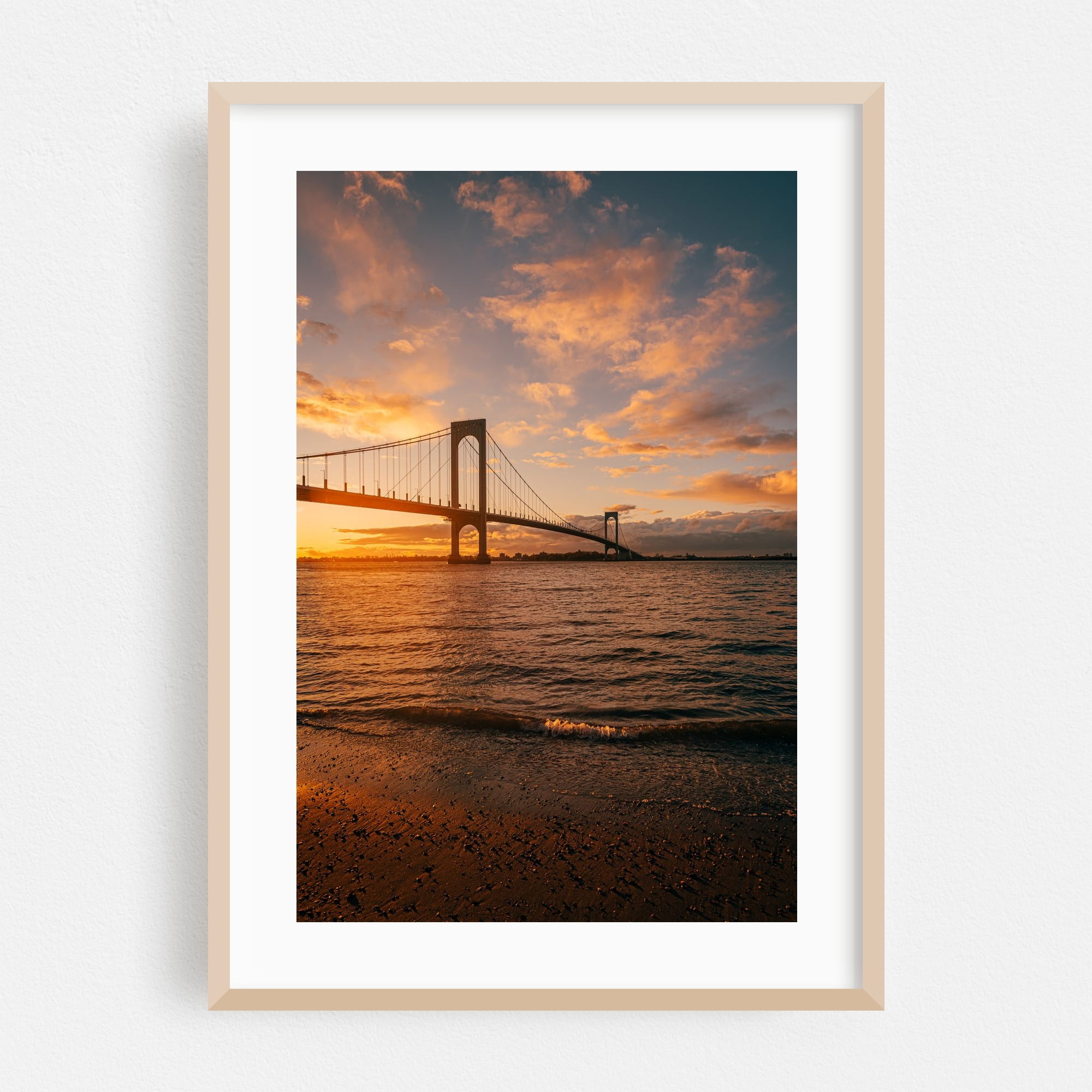 Whitestone Bridge 02 - Queens New York Photography Oak Framed Wall Art ...