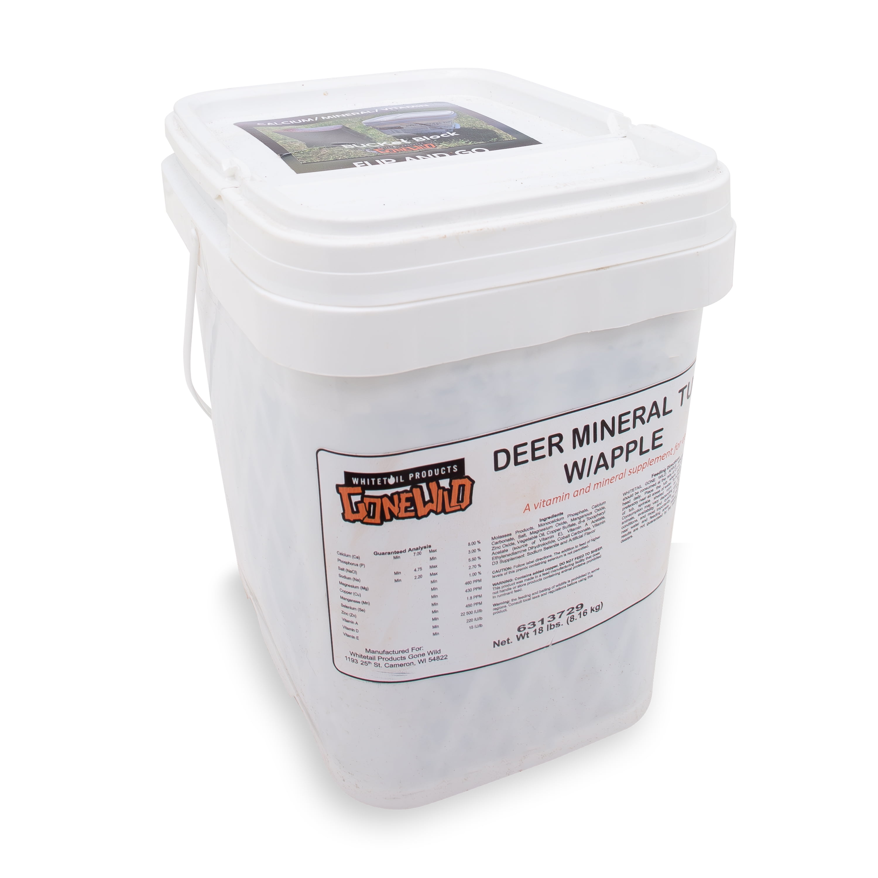 Whitetail Products Gone Wild, Bucket Block, Apple Flavor, Deer Mineral ...