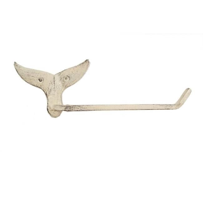Whitewashed Cast Iron Whale Tail Toilet Paper Holder - 11 in. - Walmart.com