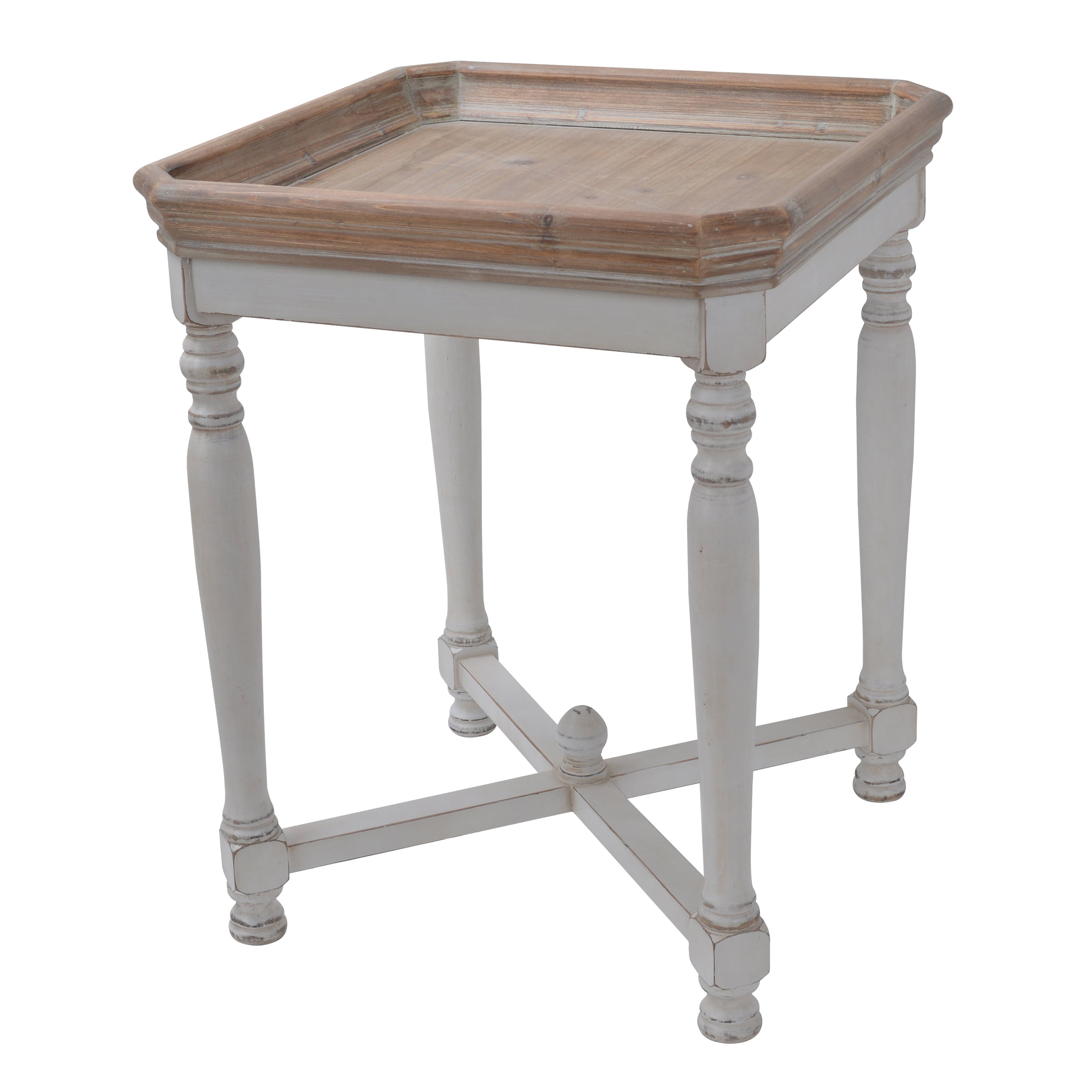 Whitewashed Farmhouse Alcott Side Table 20"X20"X25" - Walmart.com