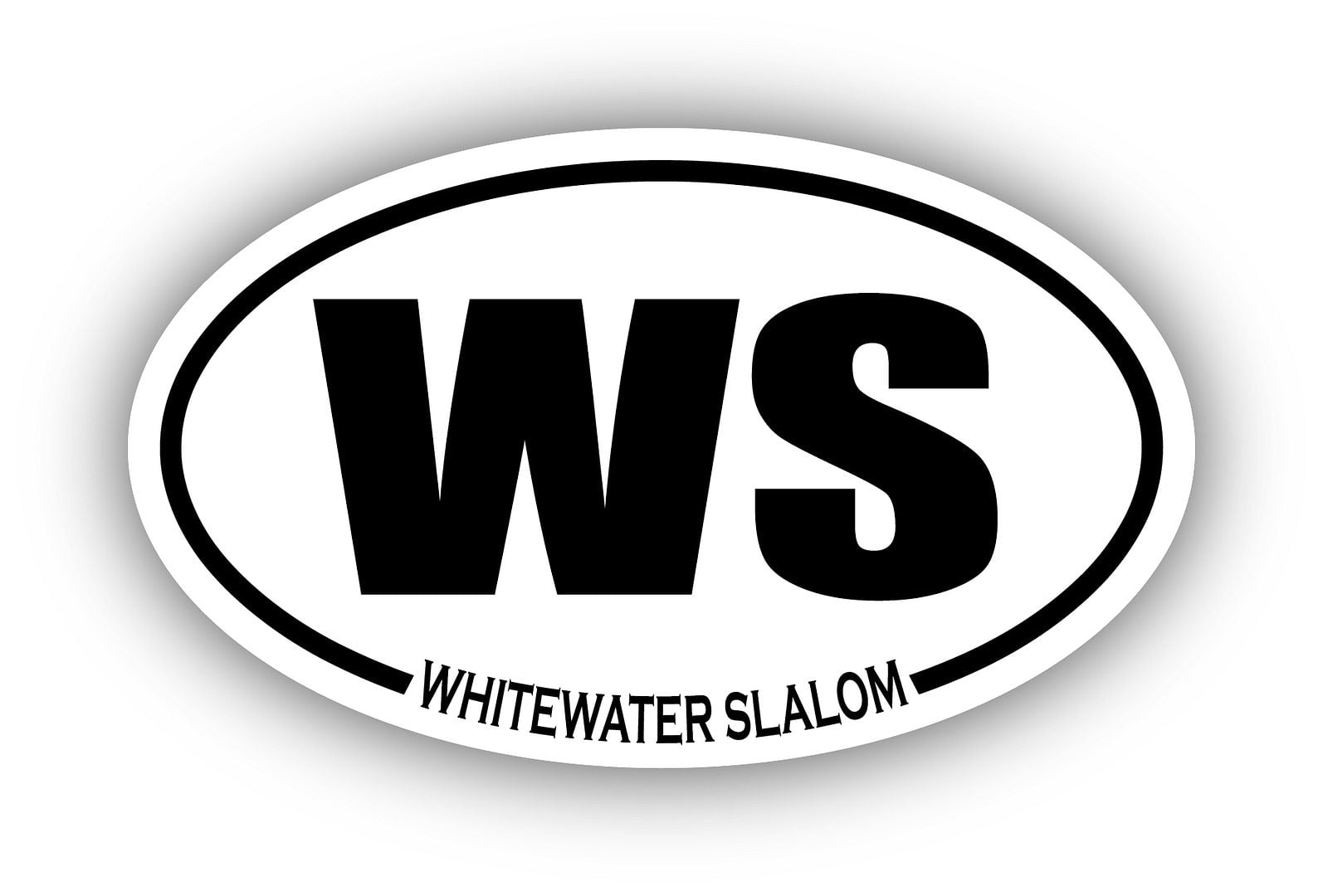 Whitewater Slalom WS Oval Bumper Sticker 3M Vinyl Decal 3 in x 5 in ...