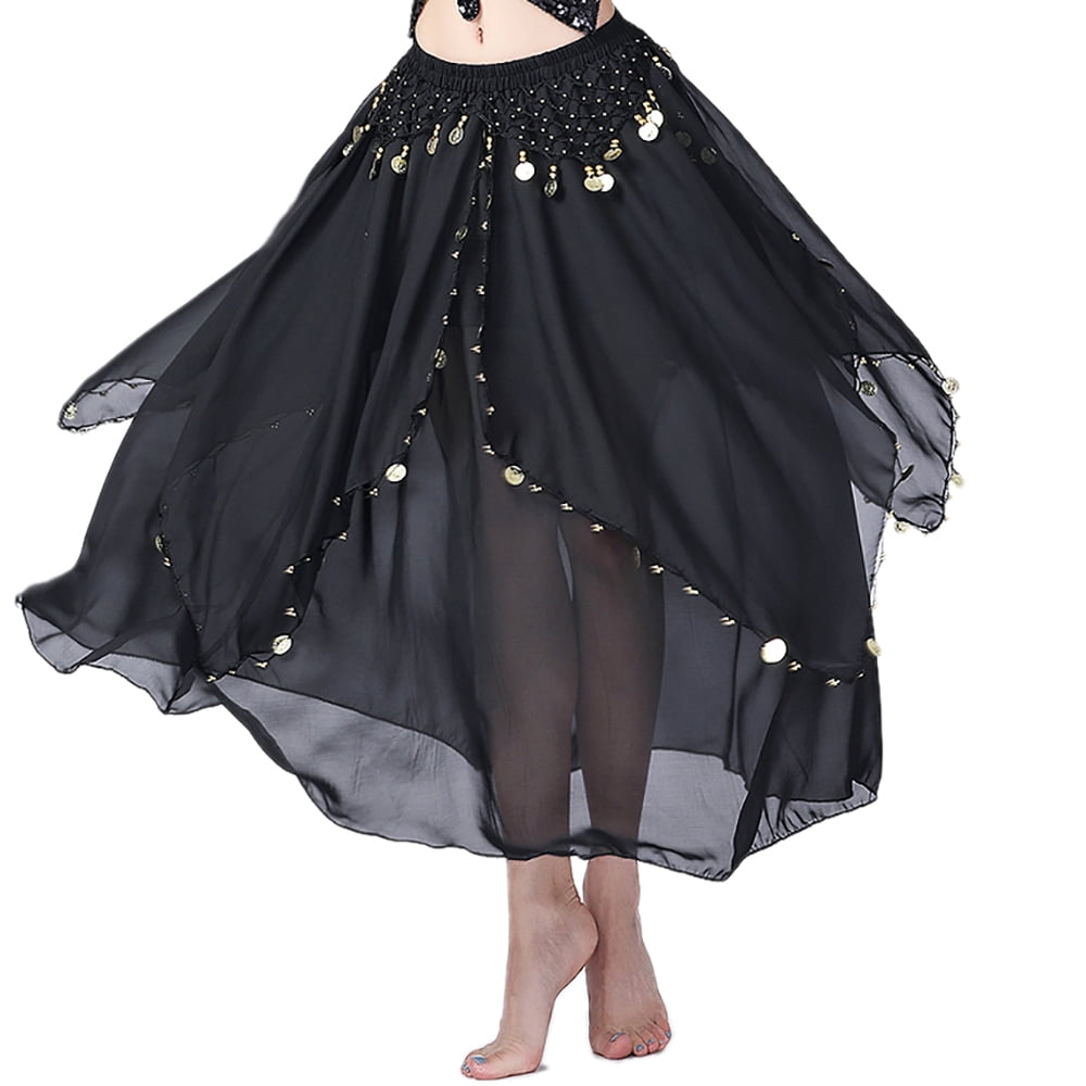 Whitewed Egyptian Style Belly Dance Shimmy Team Skirts Wear with Coins ...