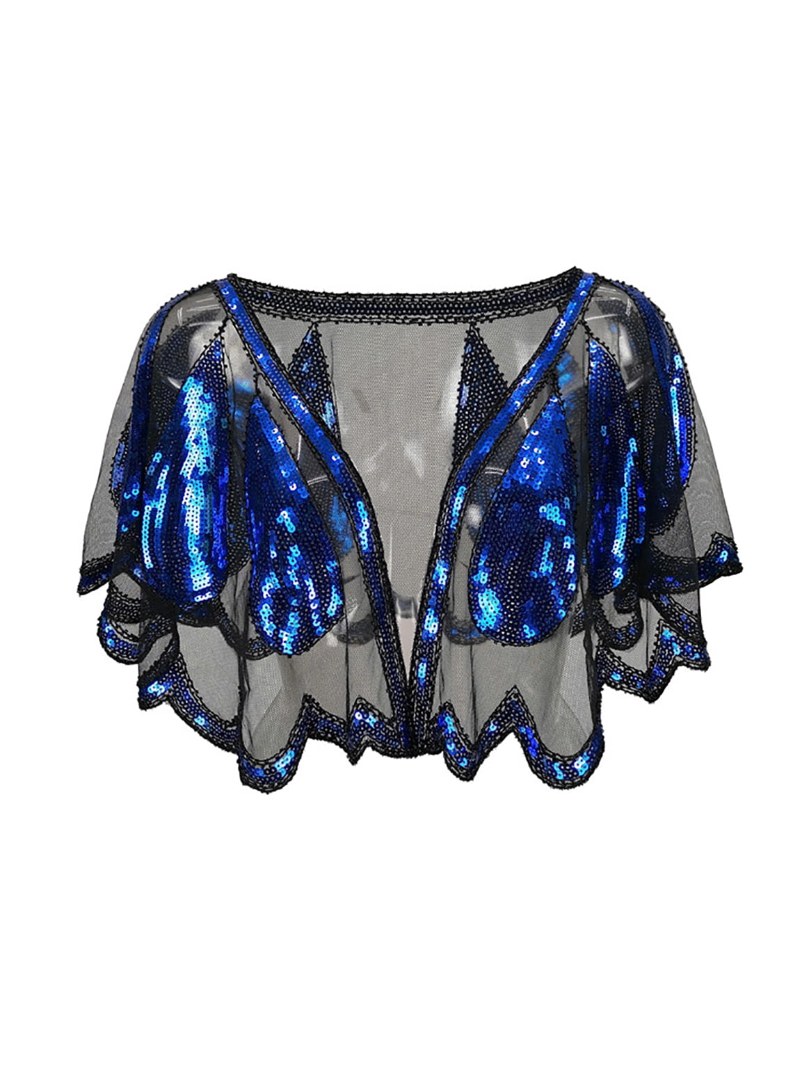 Whitewed Flapper 20s Beaded Shoulder Shawl Coverup Cape Coverage ...