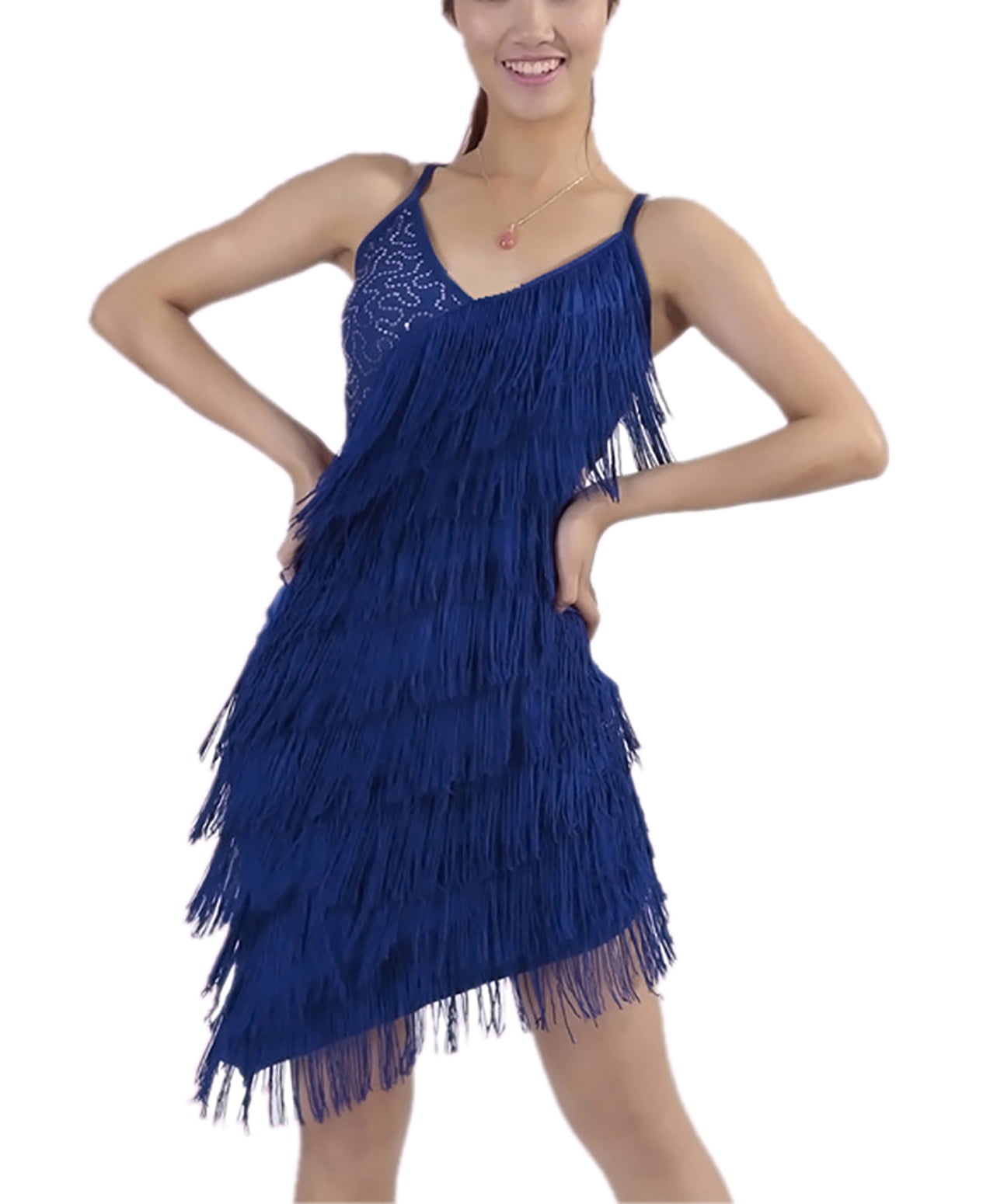 Whitewed Fringed Latin Salsa Dance Dresses Apparel Attire for Women ...