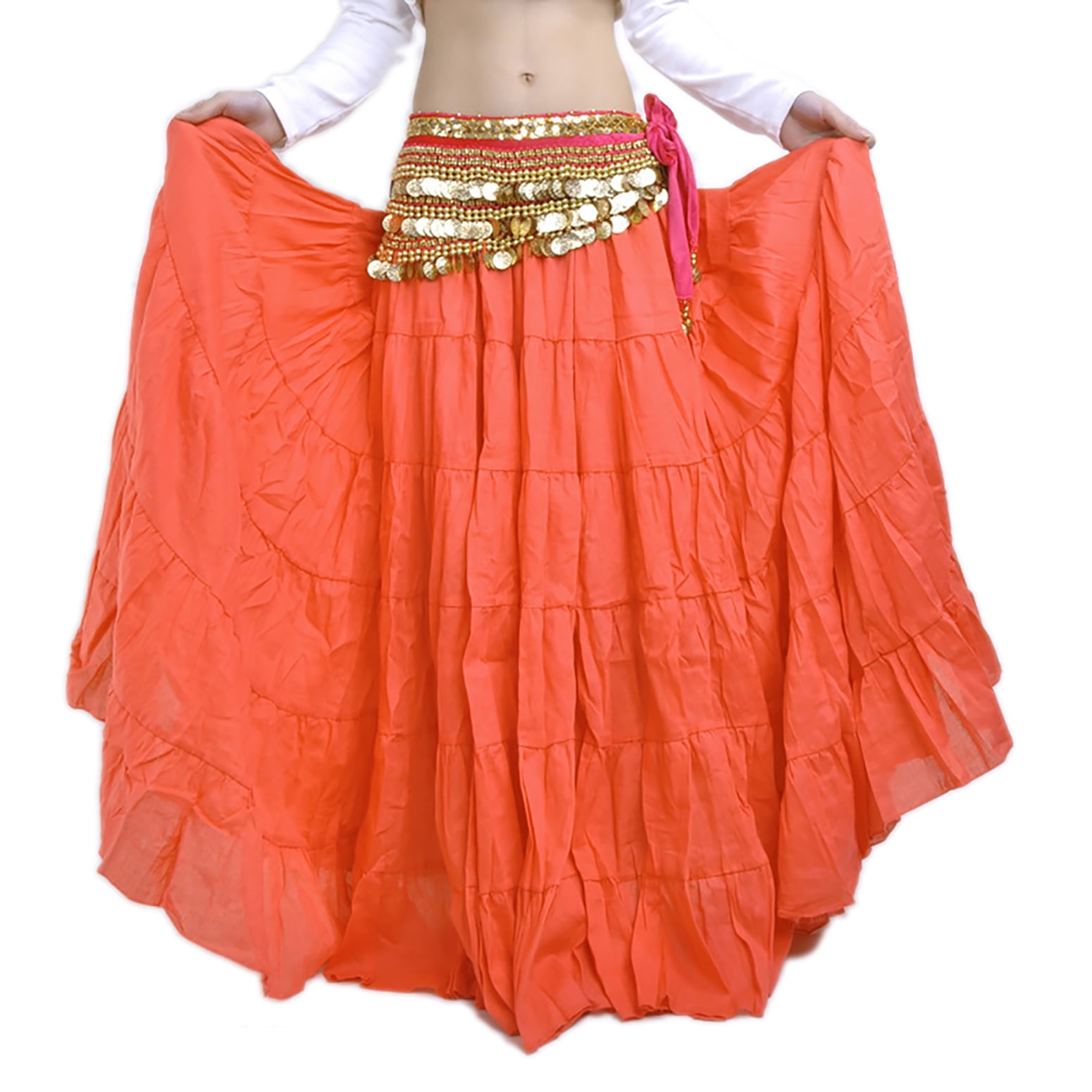 Whitewed Long Cozy Bohemian Look Long Belly Dance Twirl Twirly Skirt ...