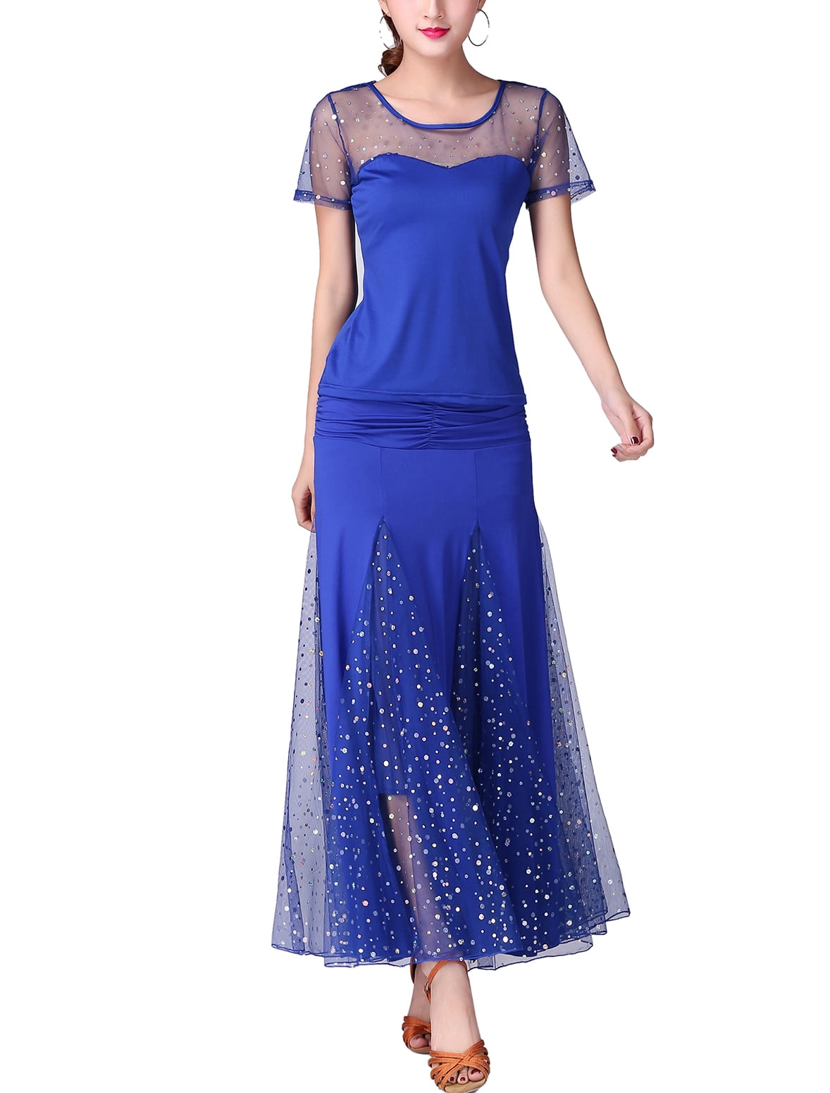 Whitewed Long Modern Standard International Ballroom Dance Competition ...