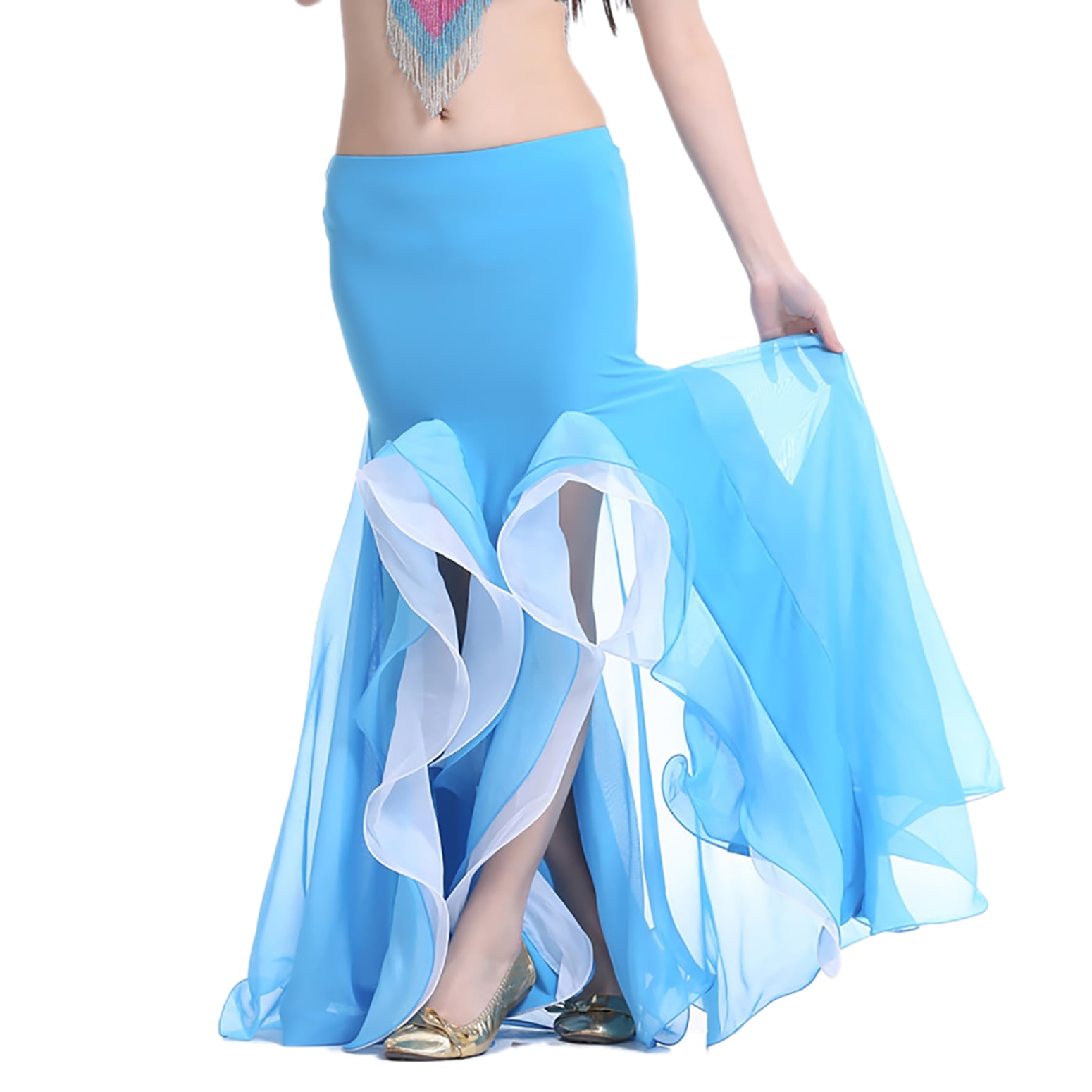 Whitewed Modern Tribal Belly Dance Lesson Competition Wear Ruffle ...