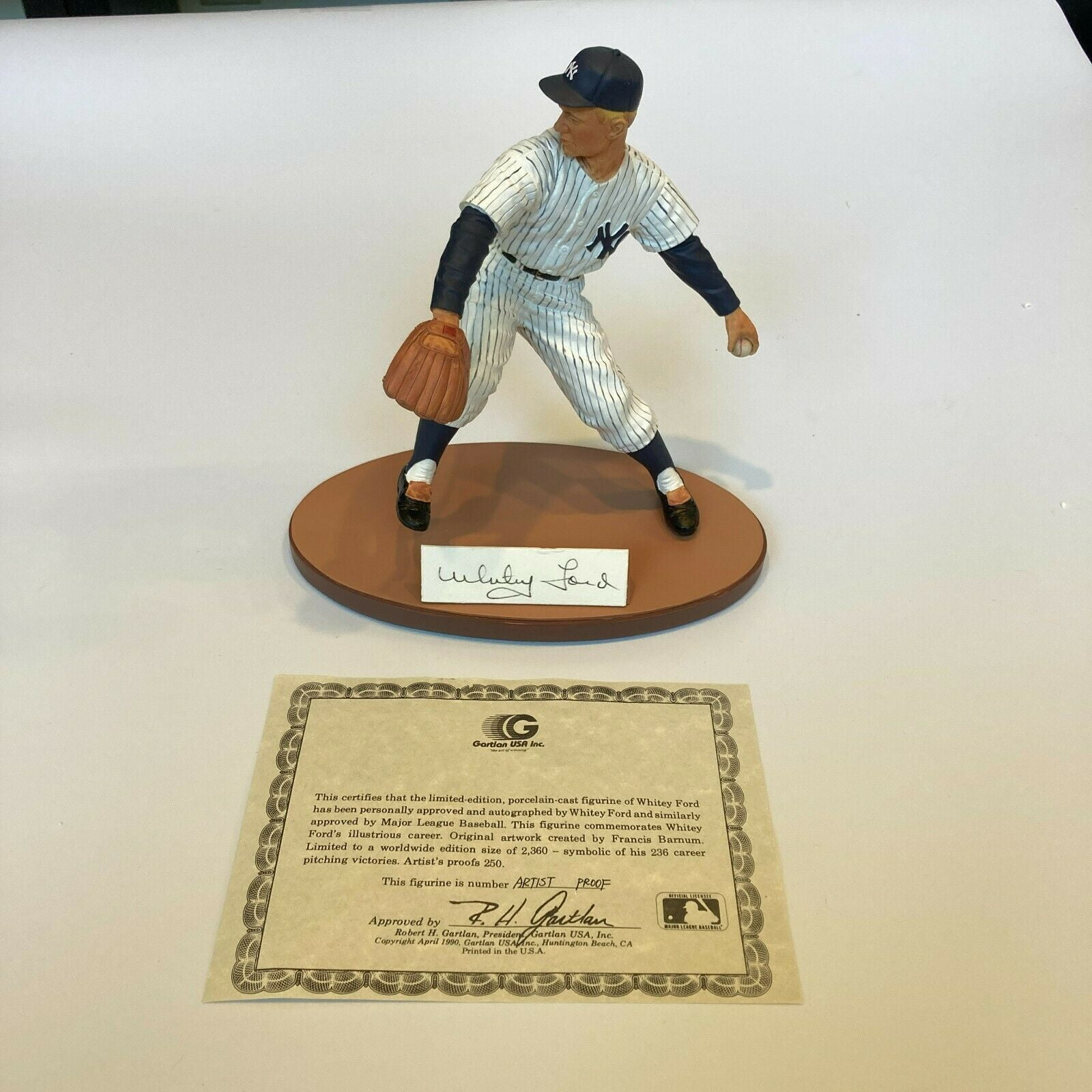 Whitey Ford Signed Autographed Gartlan Figurine Statue With COA ...