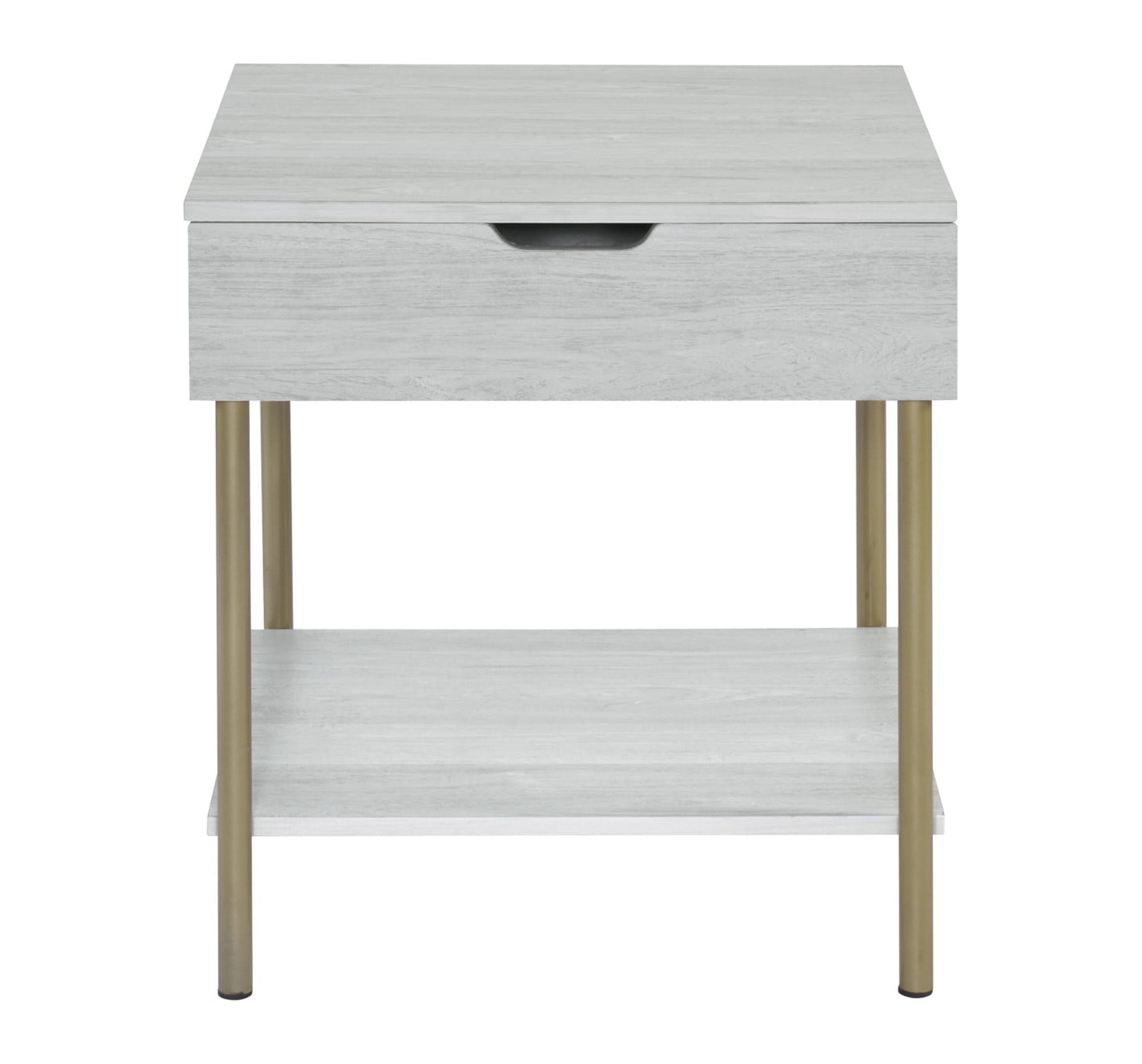Whitman White Wood and Brass Square End Table - Walmart.com