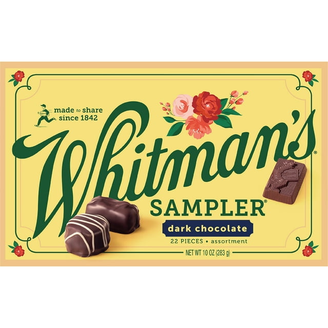 Whitman's Sampler Assortment Dark Chocolate, 22 count, 10 oz - Walmart.com