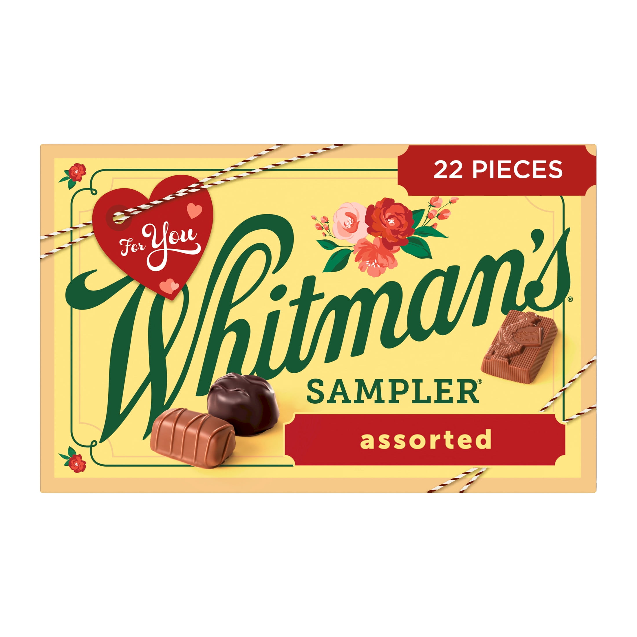 Whitman's Valentine's Day Heart Candy Sampler, Assorted Milk & Dark ...