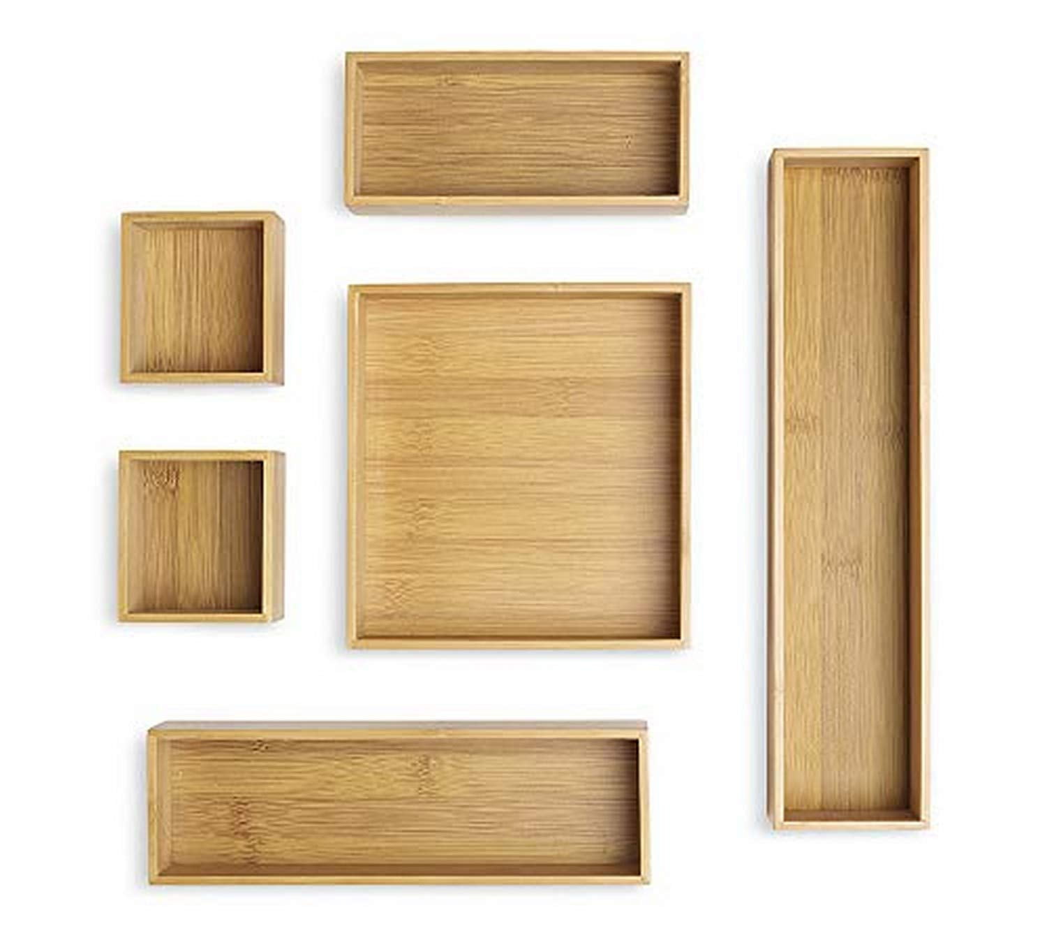 Whitmor 6-Piece Bamboo Drawer Organizers - Walmart.com