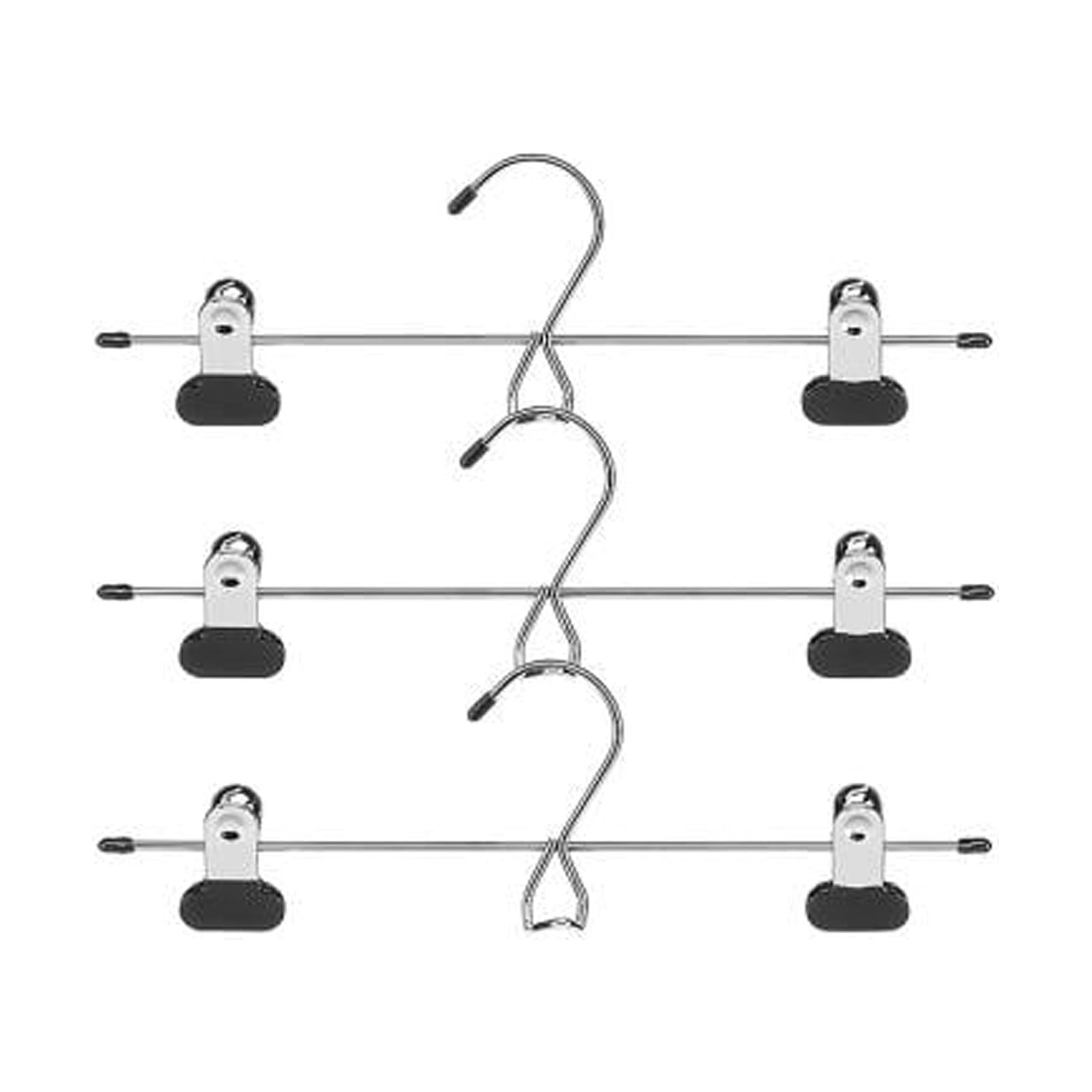Whitmor 6021-181-D Add-On Skirt/Slacks Hangers, Metal w/ Vinyl Clips, 3 ...