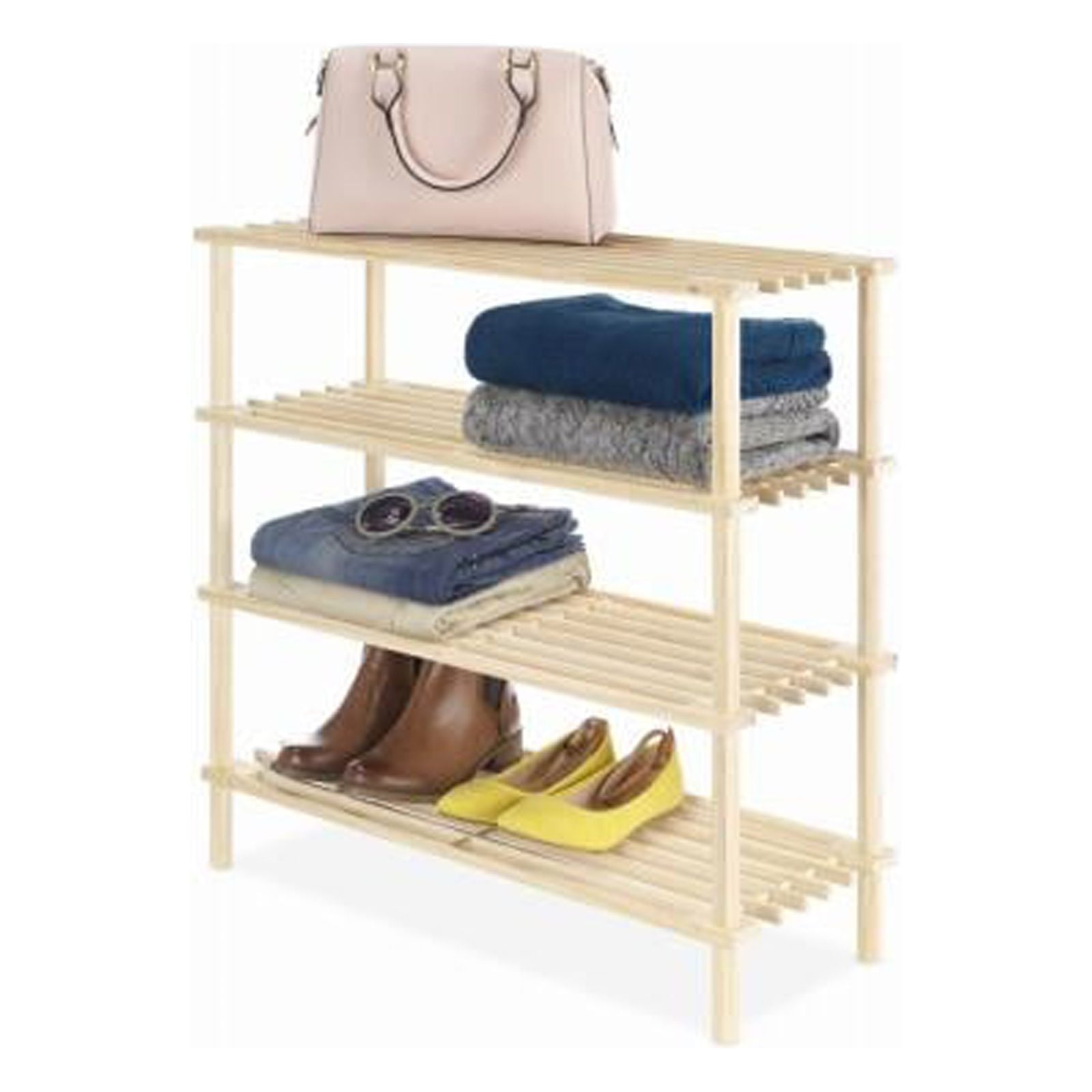 Whitmor 6026-9440 4-Tier Storage Shelf, Wood, 10. 25 x 24. 75 x 26. 25 ...