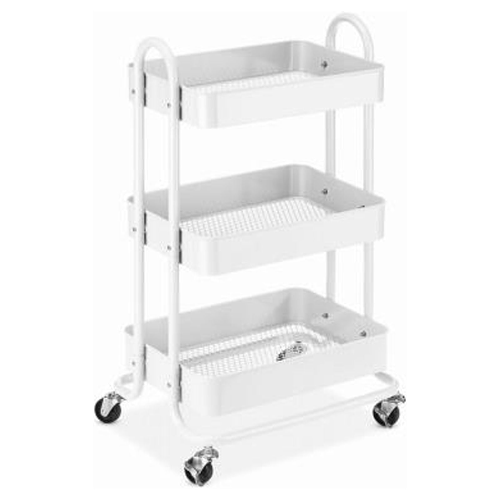 Whitmor 6055-11631-WHT 3-Tier Metal Shelf Utility Cart, White, 13.35 x ...