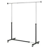 Whitmor Adjustable Rolling Expandable Garment Rack, Metal, Black and ...