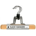 Whitmor Grade A Natural Wood Slack Hangers with Multiple Hooks, Set of ...