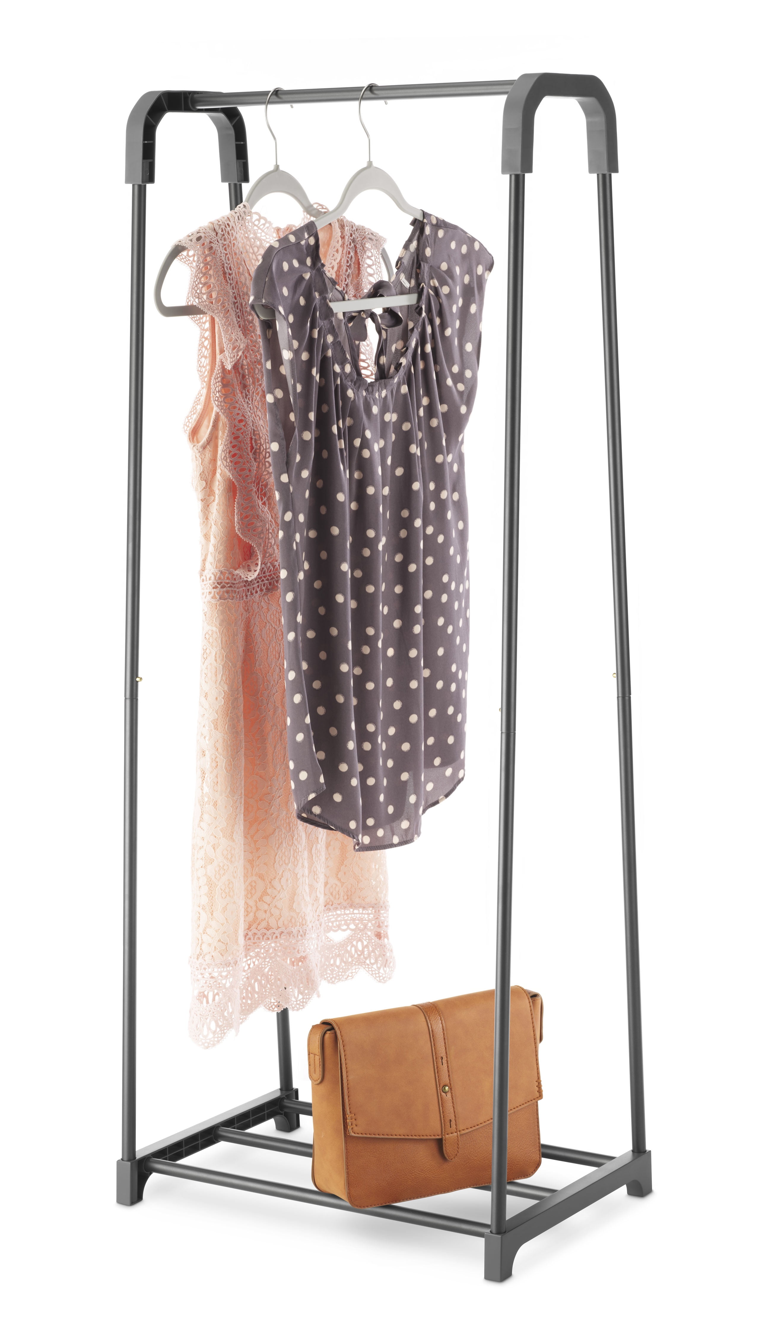 Whitmor Garment Rack with Shelf - Gunmetal Gray, Steel Hanging Storage ...