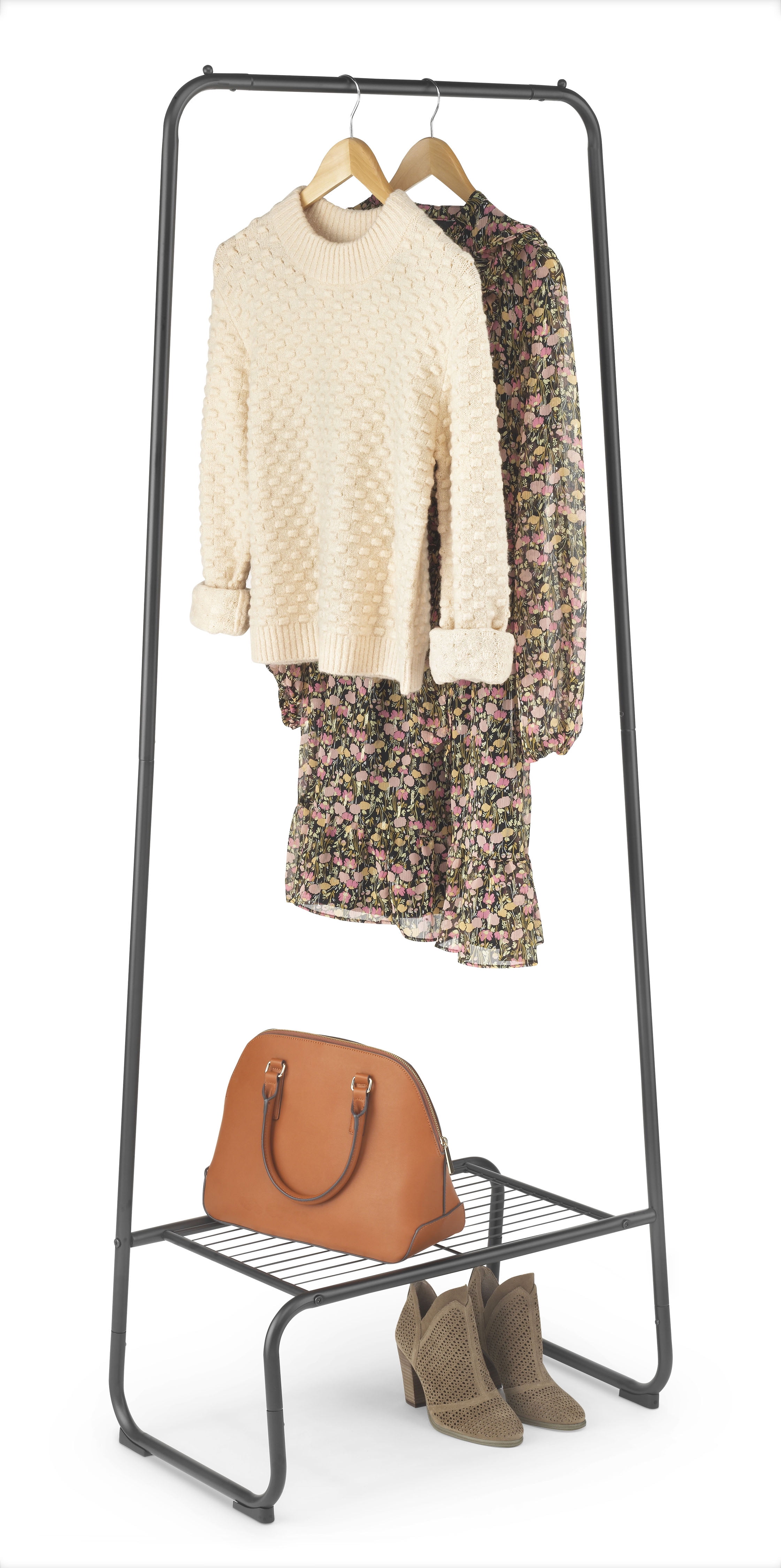 Whitmor Garment Rack with Shelf Matte Black - Walmart.com