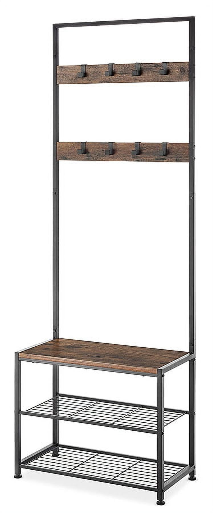 Whitmor Modern Industrial Entry Way Tower/Bench with Shoe Shelves Hall ...