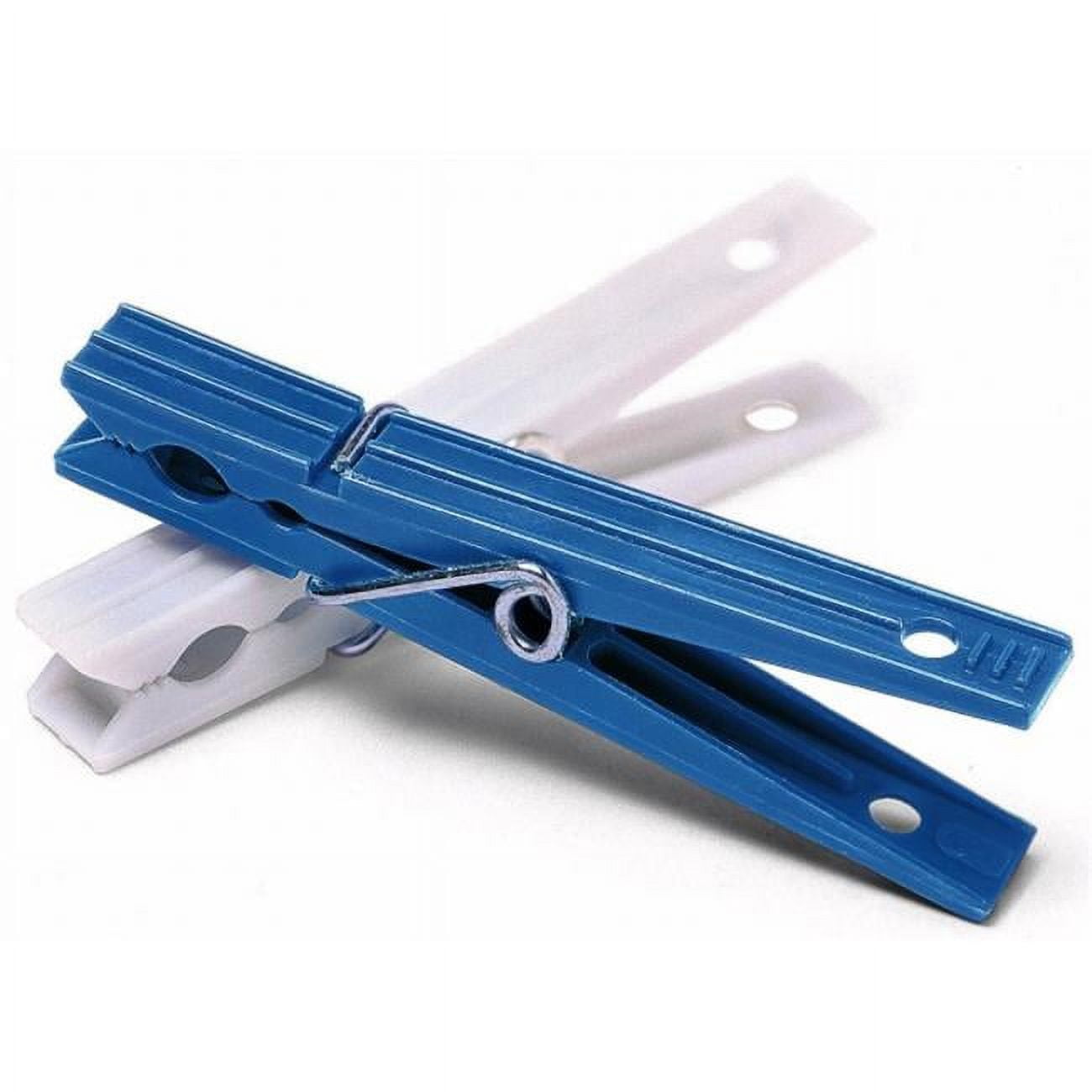Whitmor Heavy Duty Laundry Clothespins, Plastic, Blue & White, Set of ...