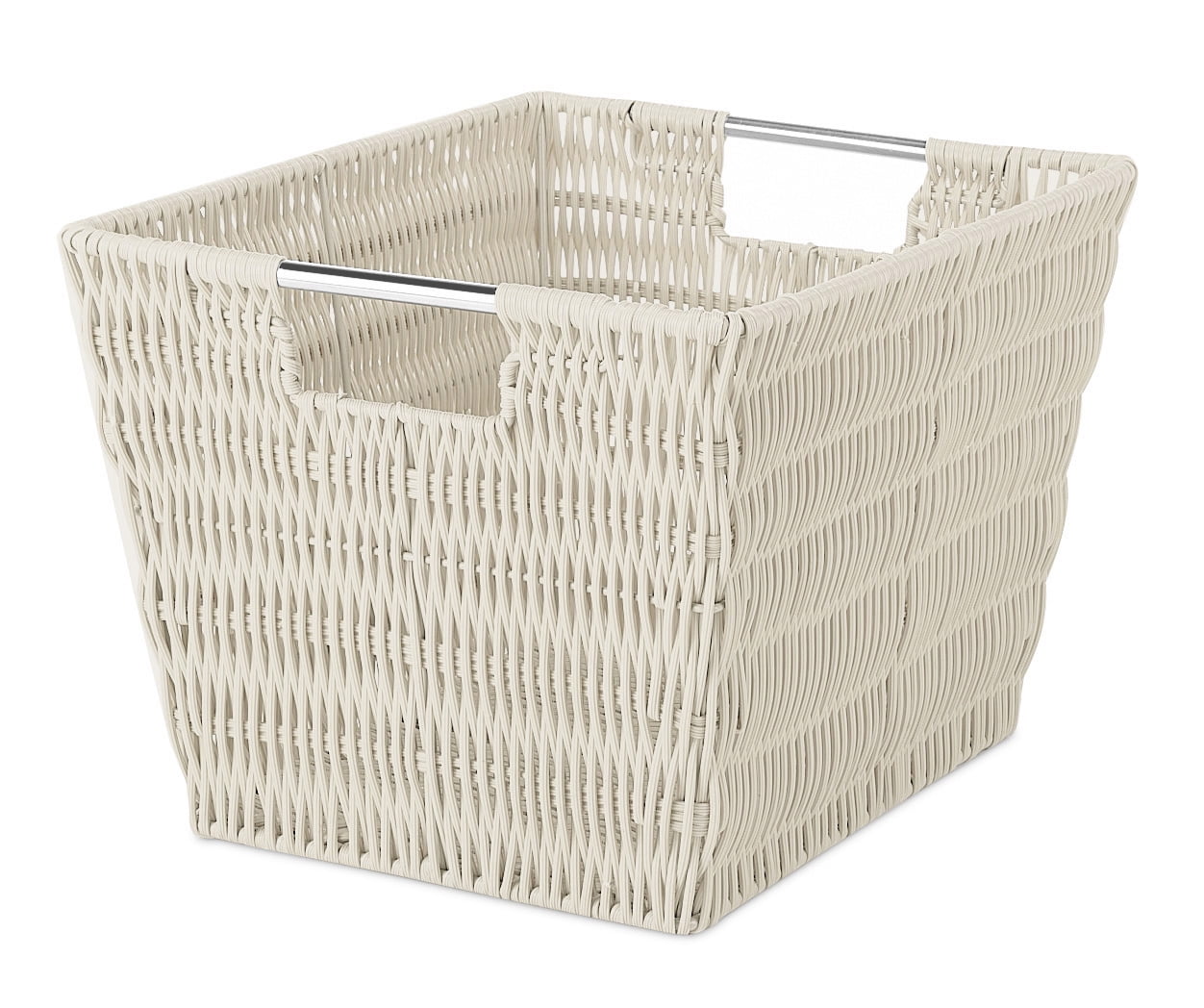 Whitmor Rattique® Small Storage Tote - Latte - 9.88" x 12.63" x 7.9 ...