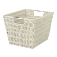 Simplify 2 Pack Large Woven Shelf Storage Basket in Grey - Walmart.com