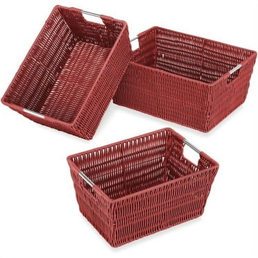 Whitmor Woven Strap Storage Baskets - Set of 3 - Espresso - Walmart.com