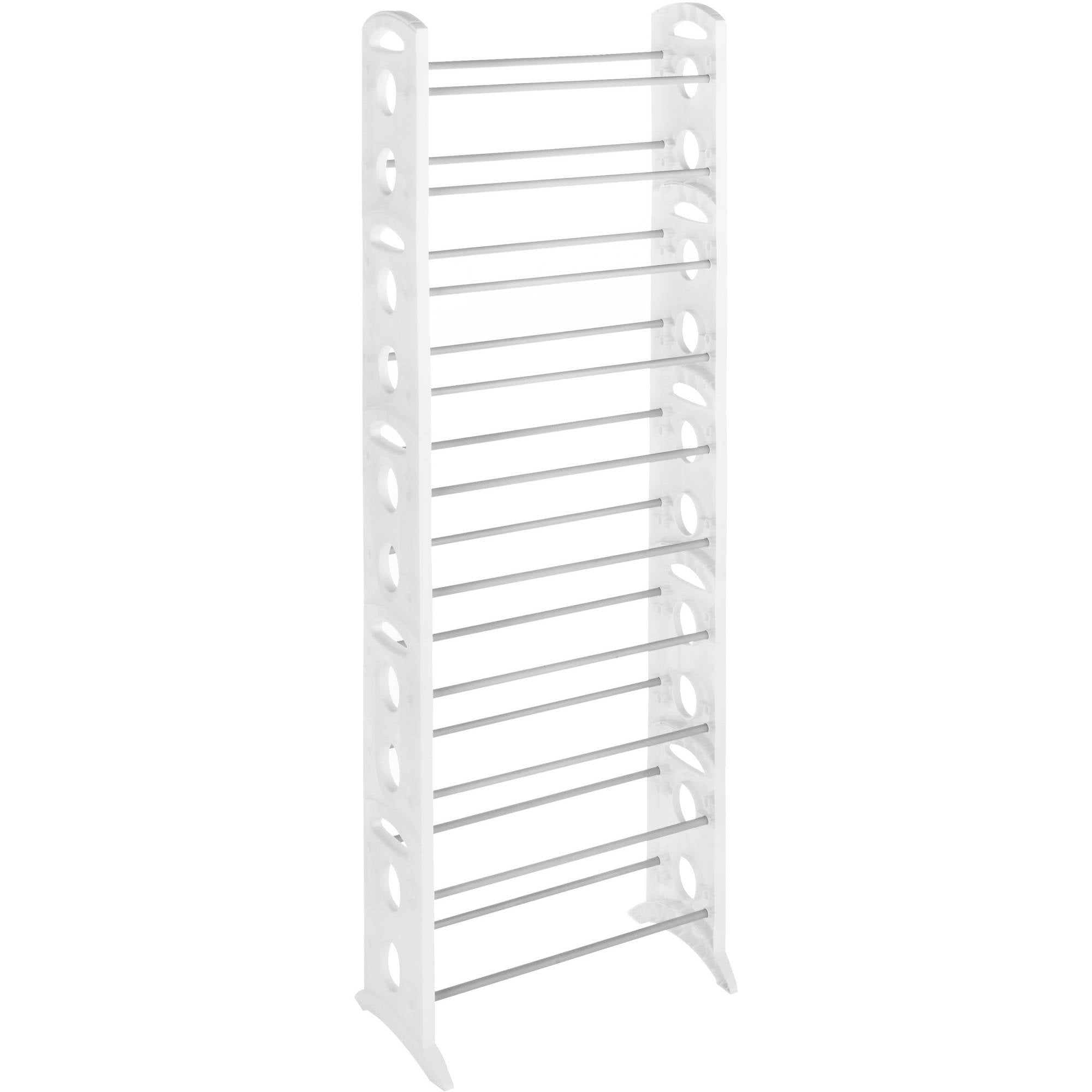 Whitmor 10-Tier Free-Standing Shoe Rack, Space-Saving Shoe Tower ...