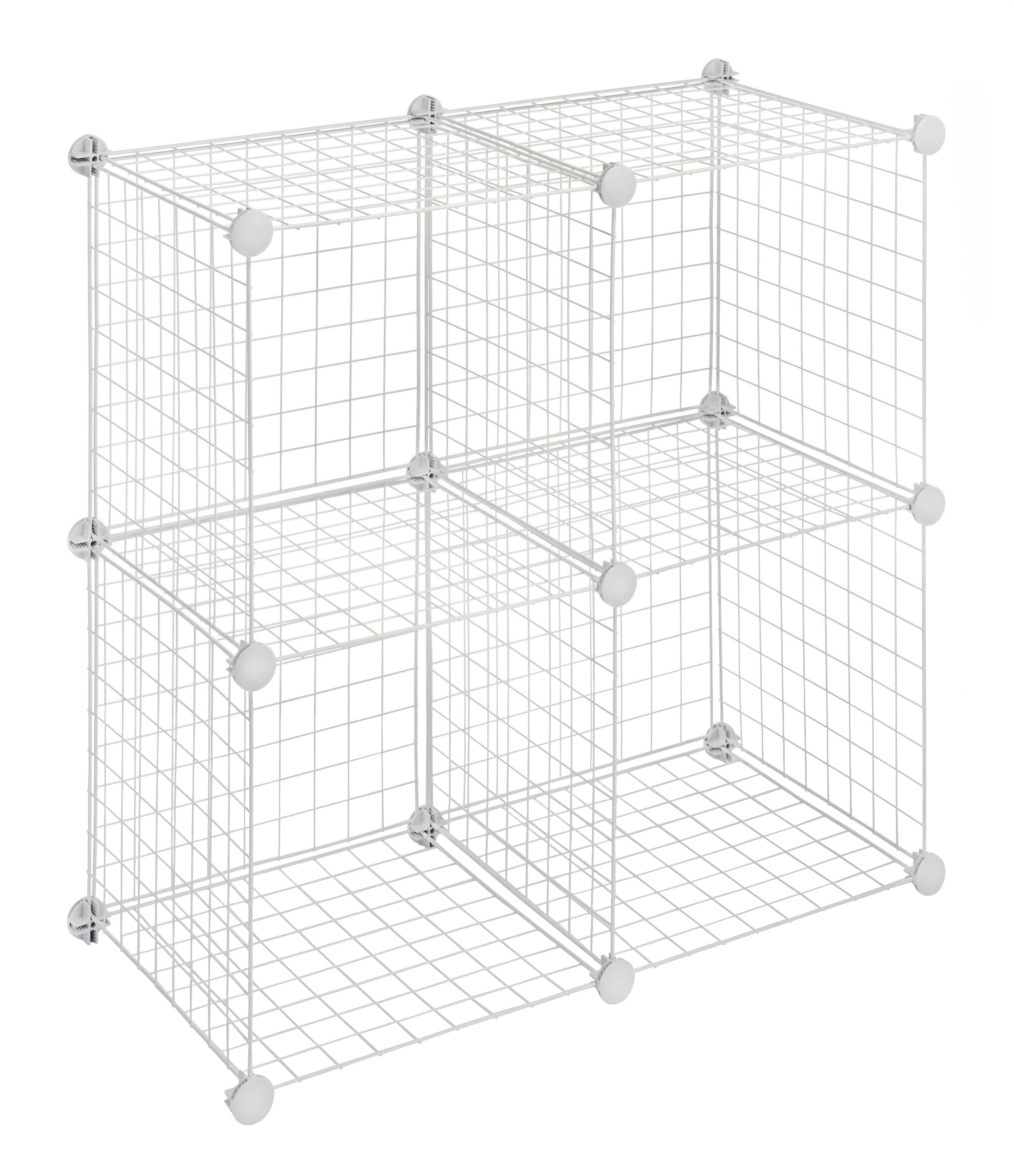 Whitmor Storage Cubes Stackable Interlocking Wire Shelves - White - Set ...