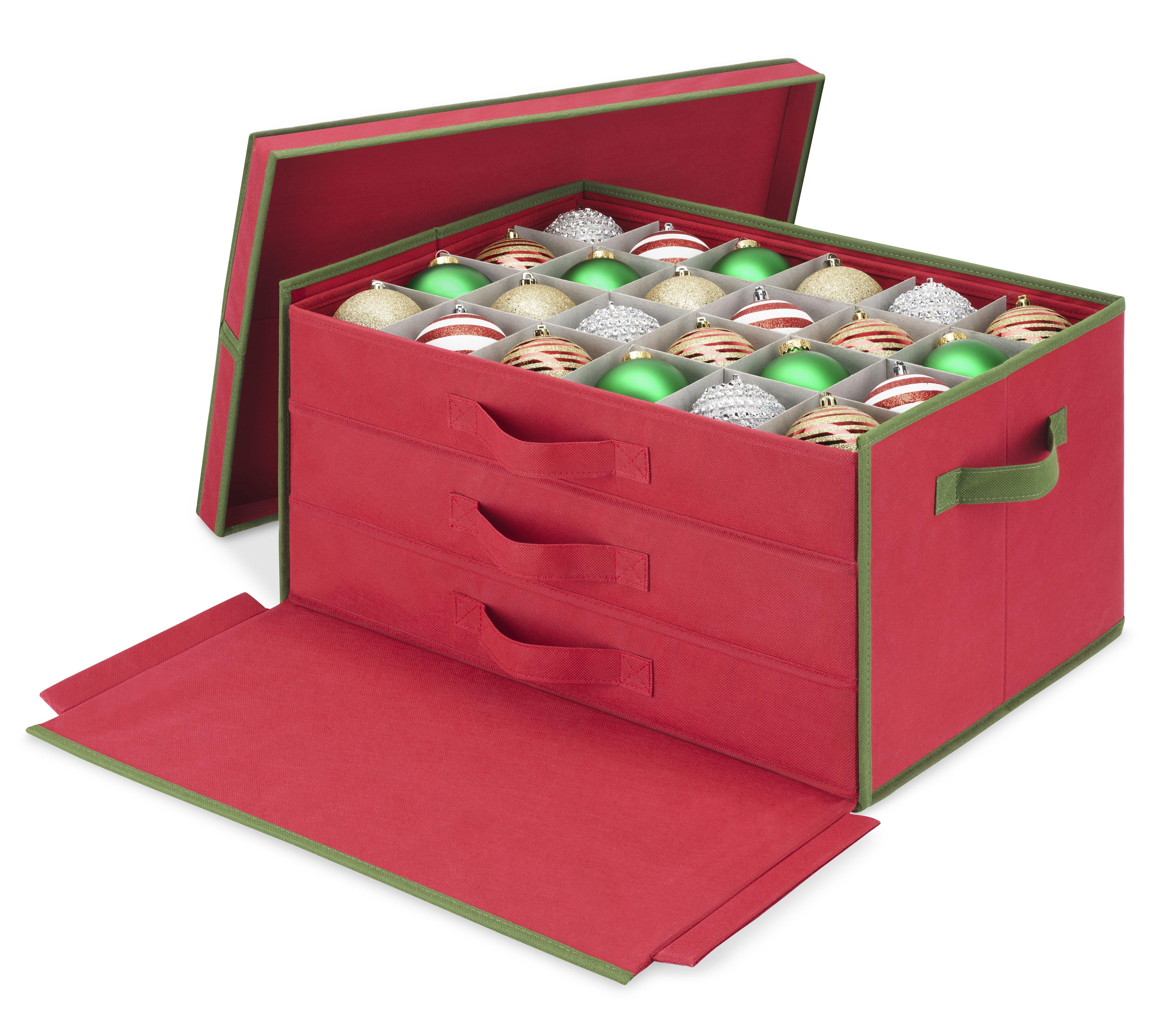 Whitmor Storage Organizer Box with Removable Trays - Red w/Green Trim ...