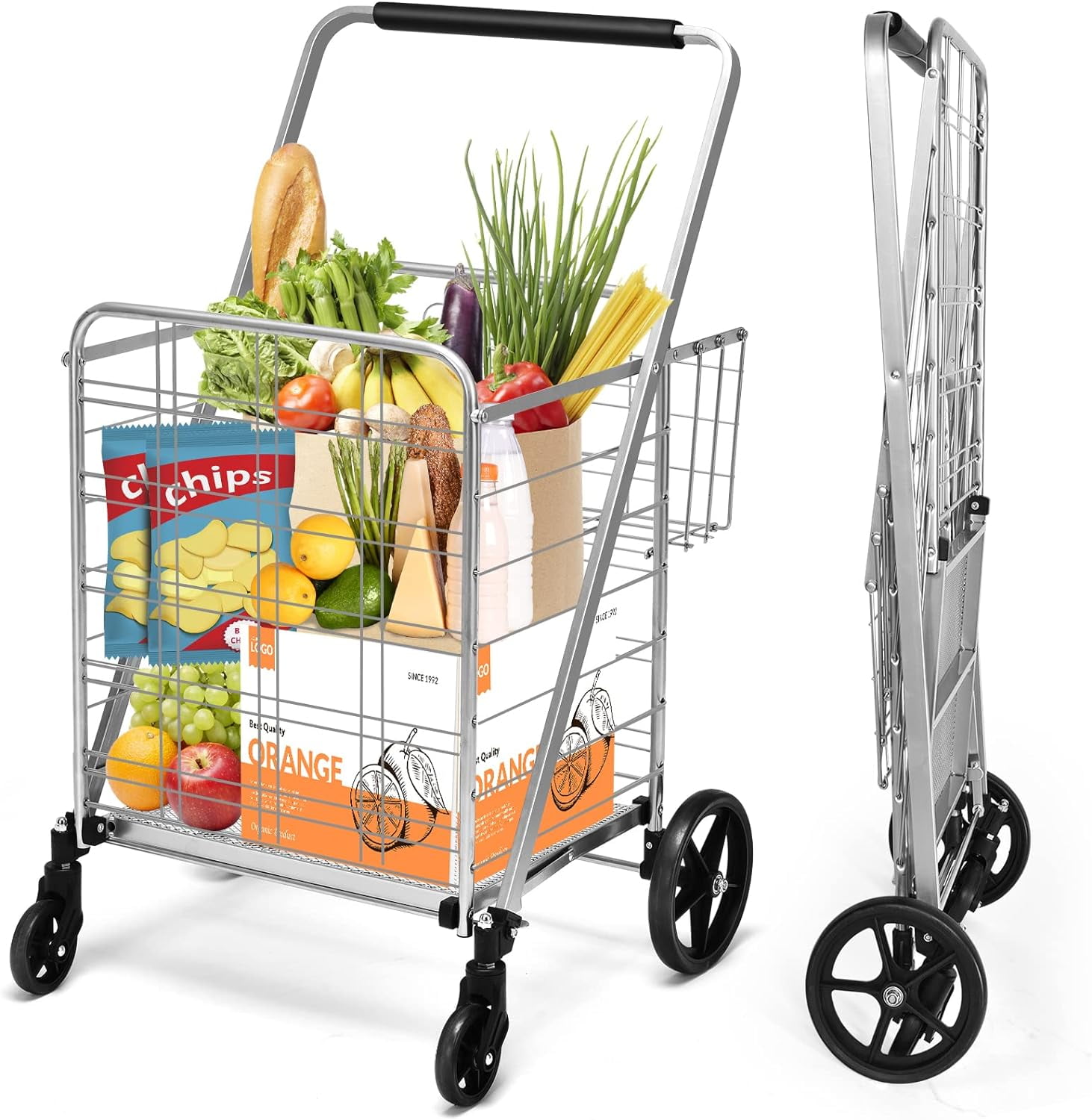 Whitmor Utility Shopping CartDura bleFolding Design for Easy Storage ...