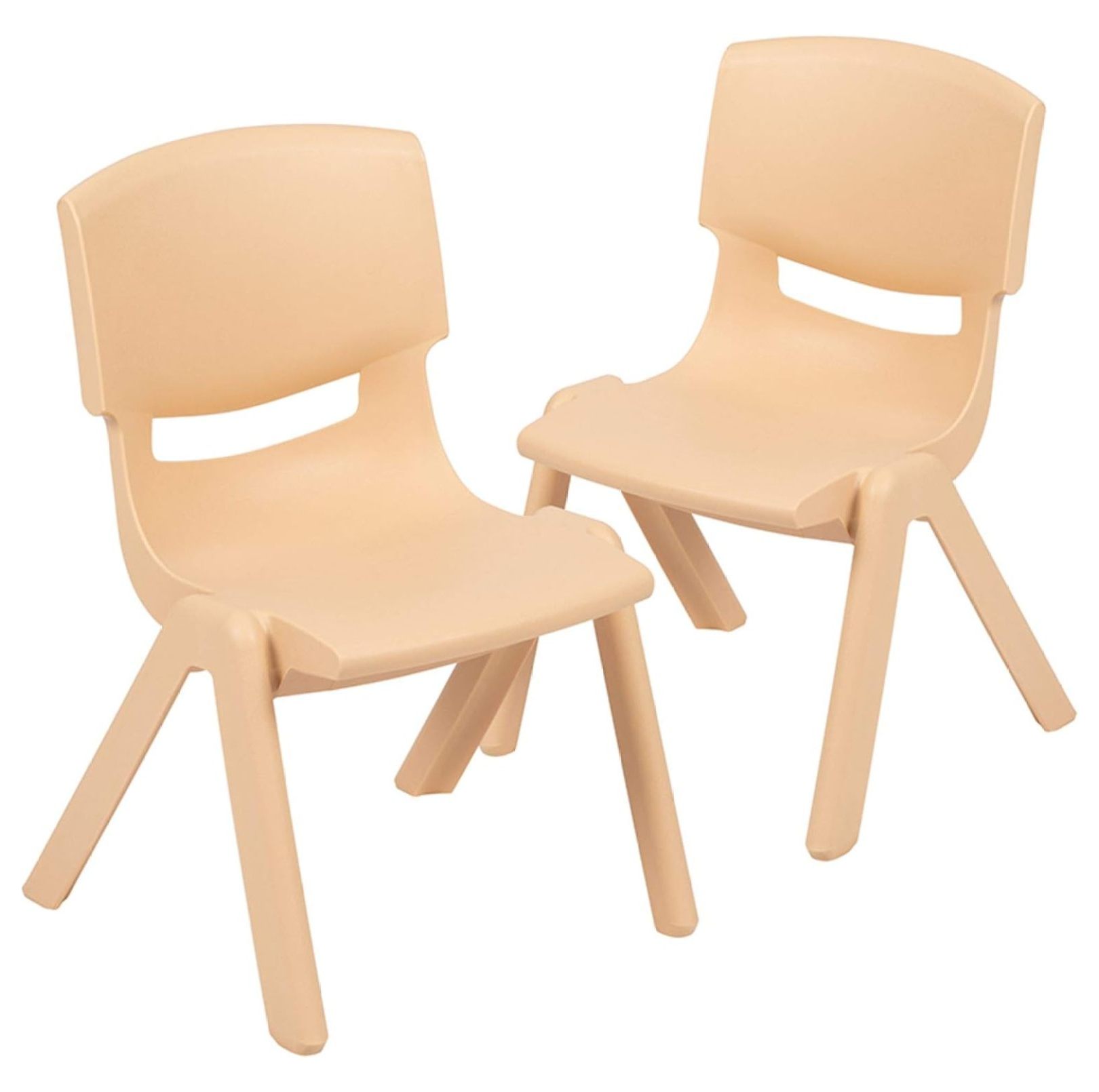 Whitney 2 Pack Natural Plastic Stackable School Chair with 12" Seat ...