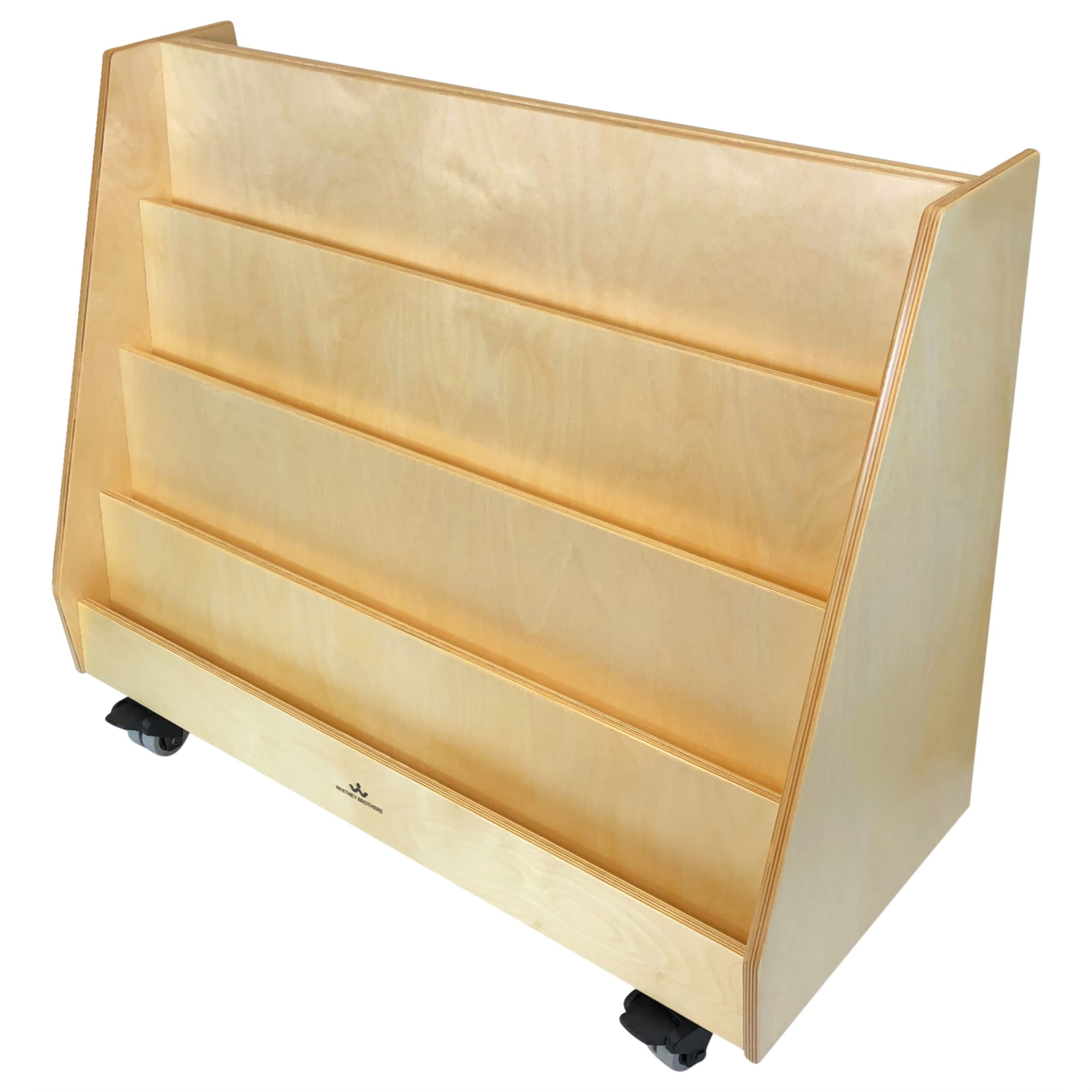 Whitney Brothers Deluxe Two Sided Mobile Book Display Stand, 36 x 14-1/ ...