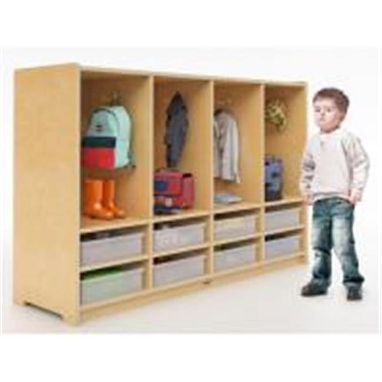 Whitney Brothers WB3404 Toddler Eight Section Coat Locker with Trays ...