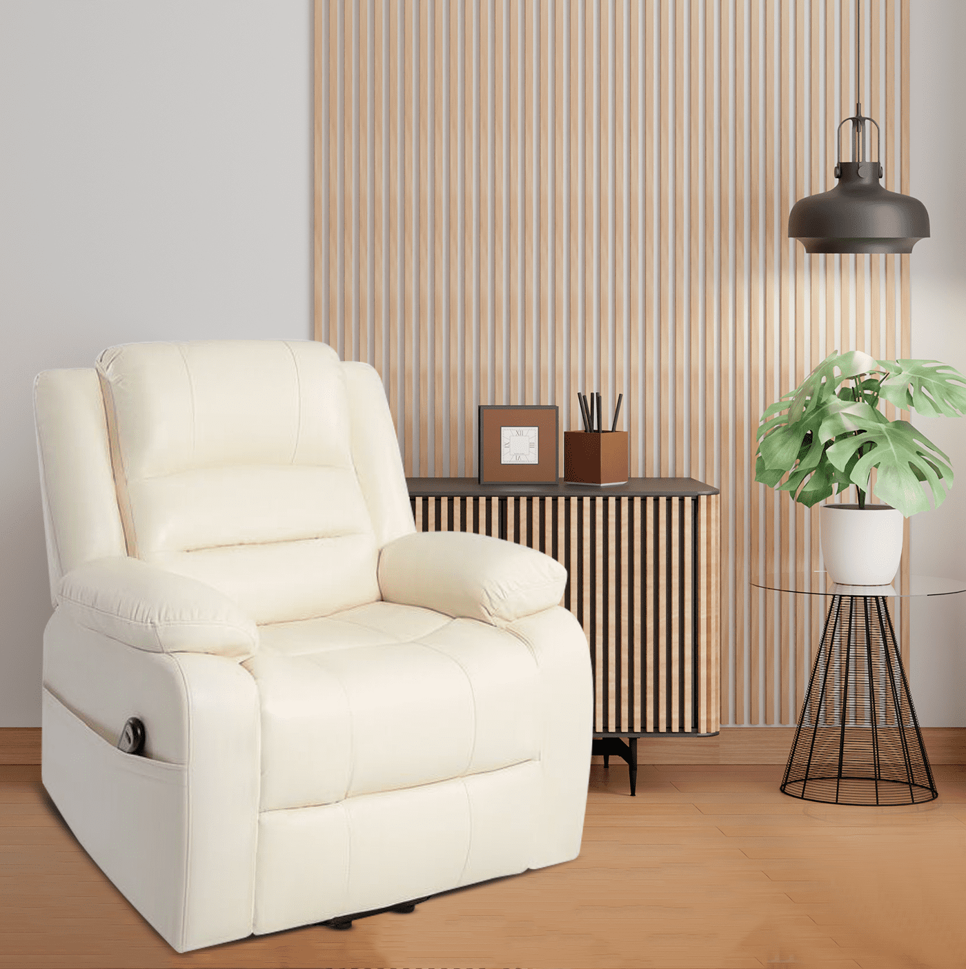 Whitney Deluxe Adjustable Power Lift Recliner Chair for Elderly, Faux ...