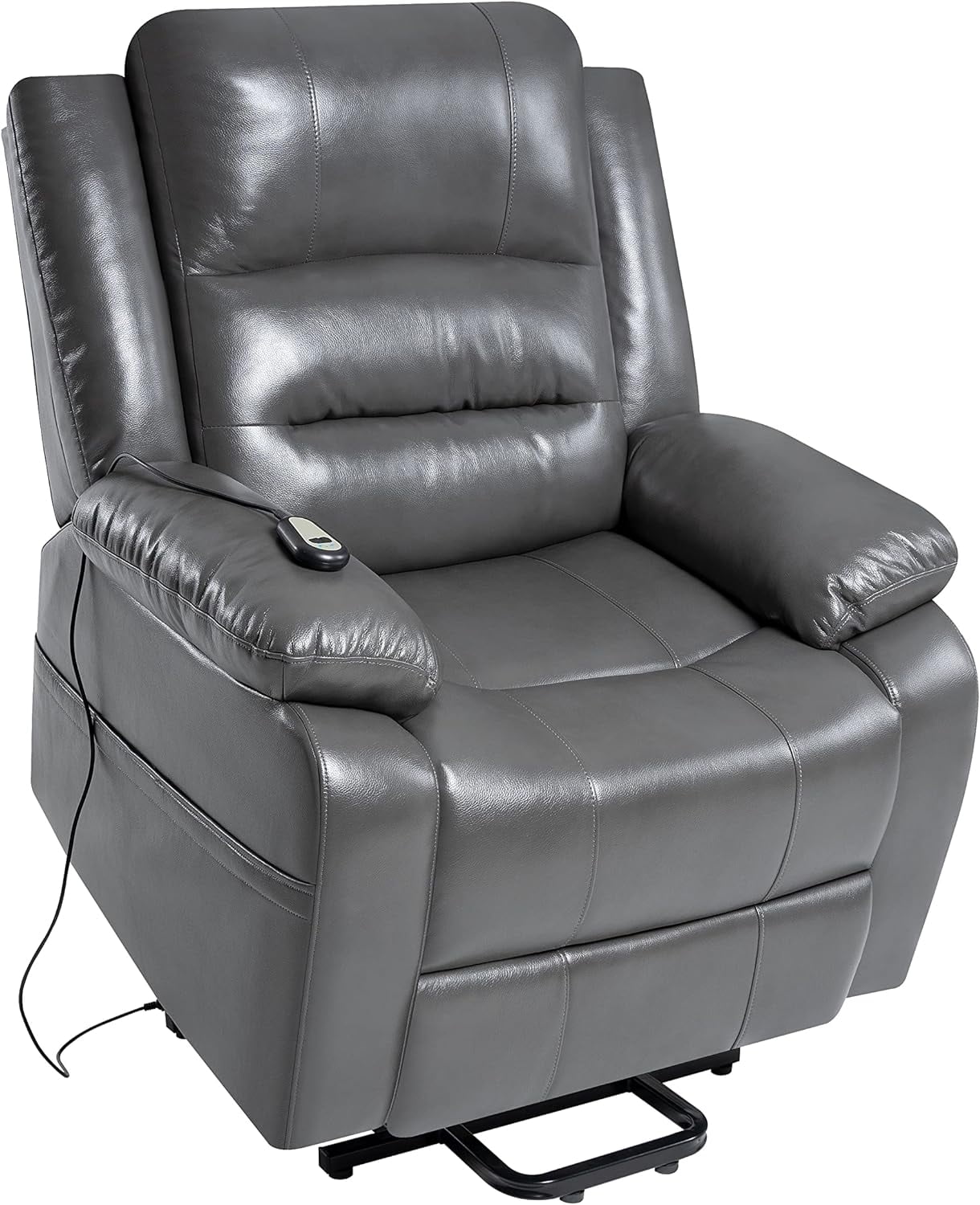 Whitney Deluxe Adjustable Power Lift Recliner Chair for Elderly, Faux ...