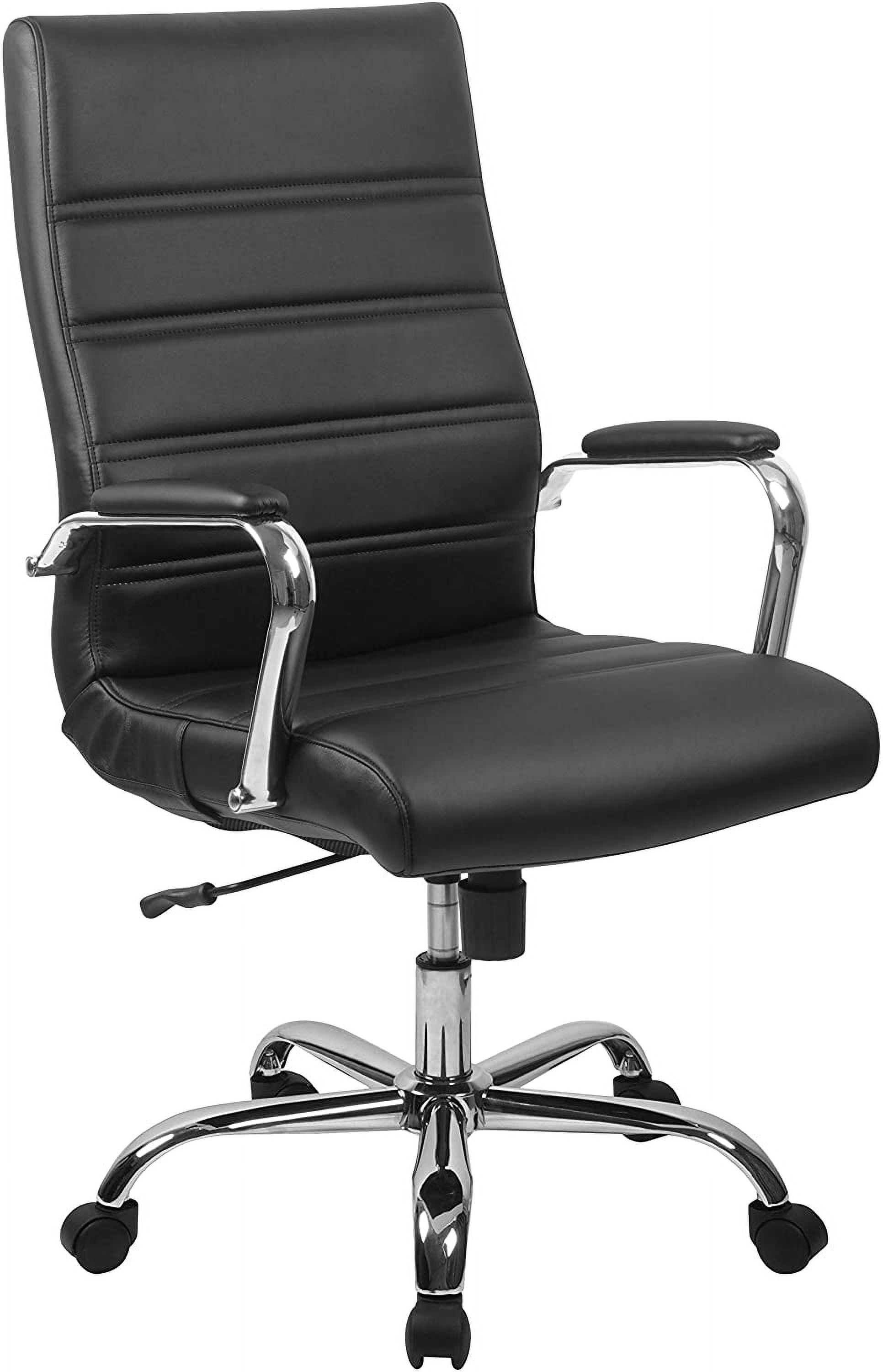 Whitney High-Back Swivel LeatherSoft Desk with Padded Seat and Armrests ...
