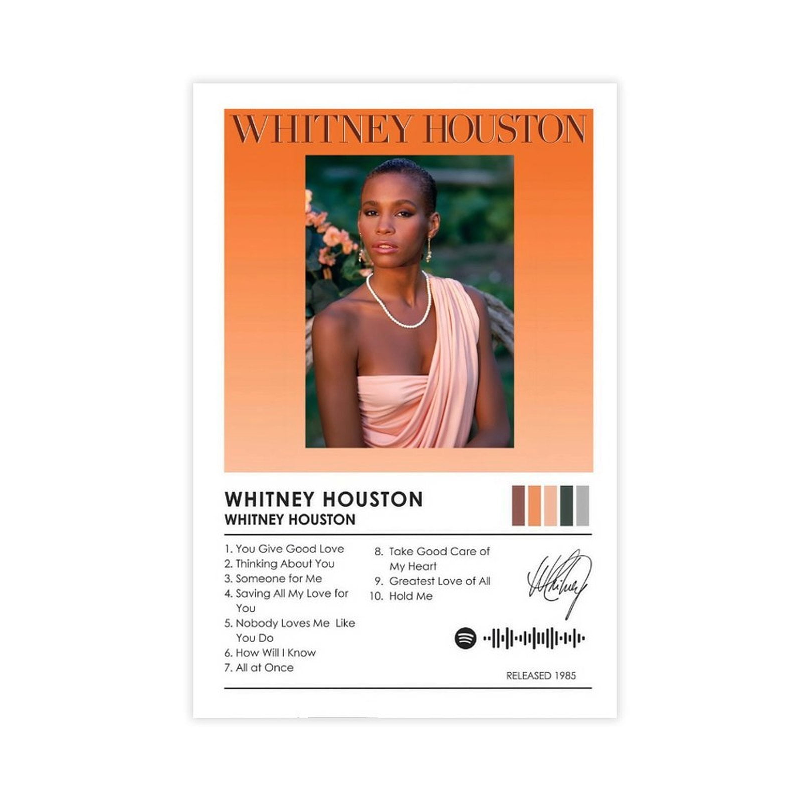Whitney Houston Album Cover Canvas Print - Vintage Music Poster Wall ...