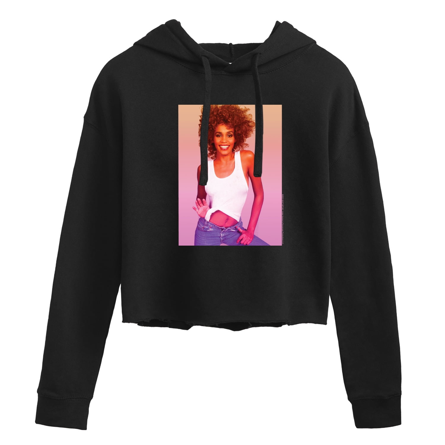 Whitney Houston - Gradient Photo - Juniors Cropped Pullover Hoodie ...